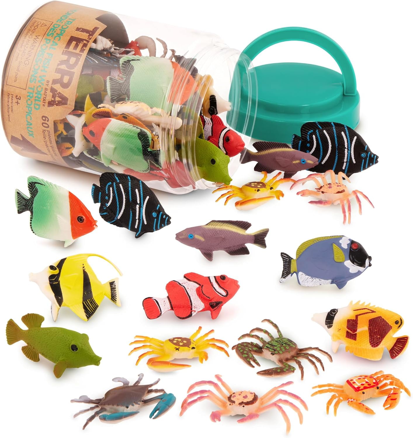 Tropical Fish & Crab Toys – Mini Plastic Ocean Animal Figurines for ...