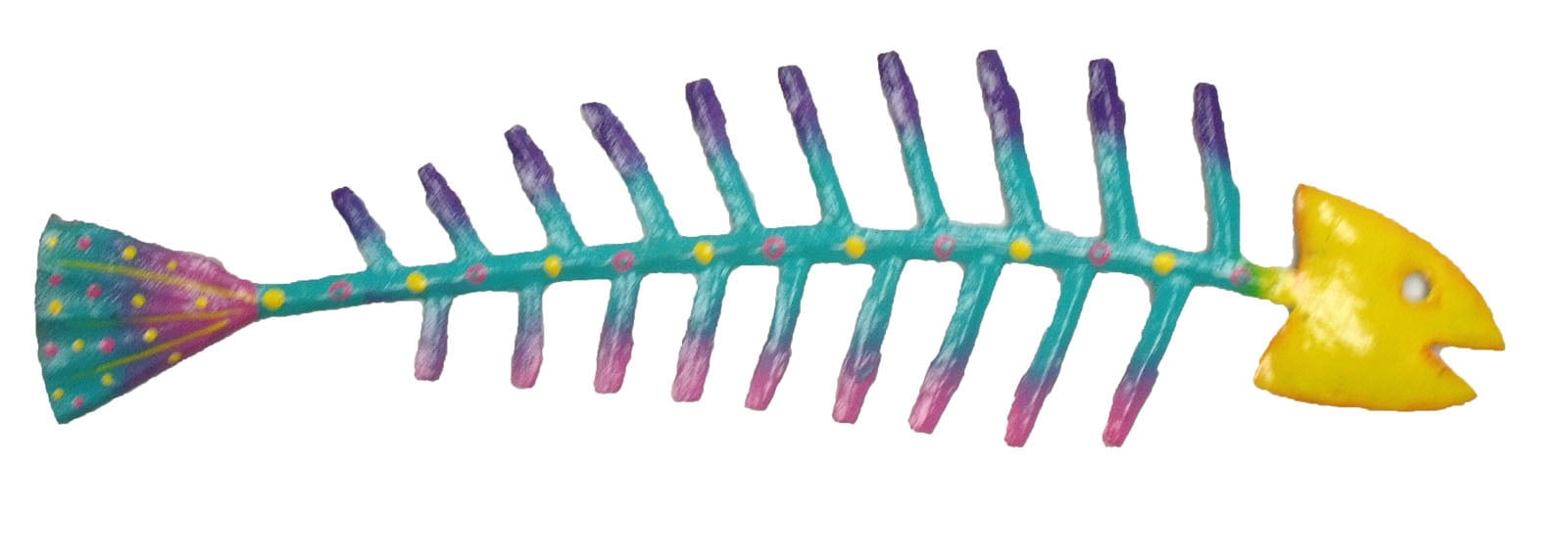 Tropical Fish Head Bones Skeleton Haitian Metal Yellow 24 inch ...