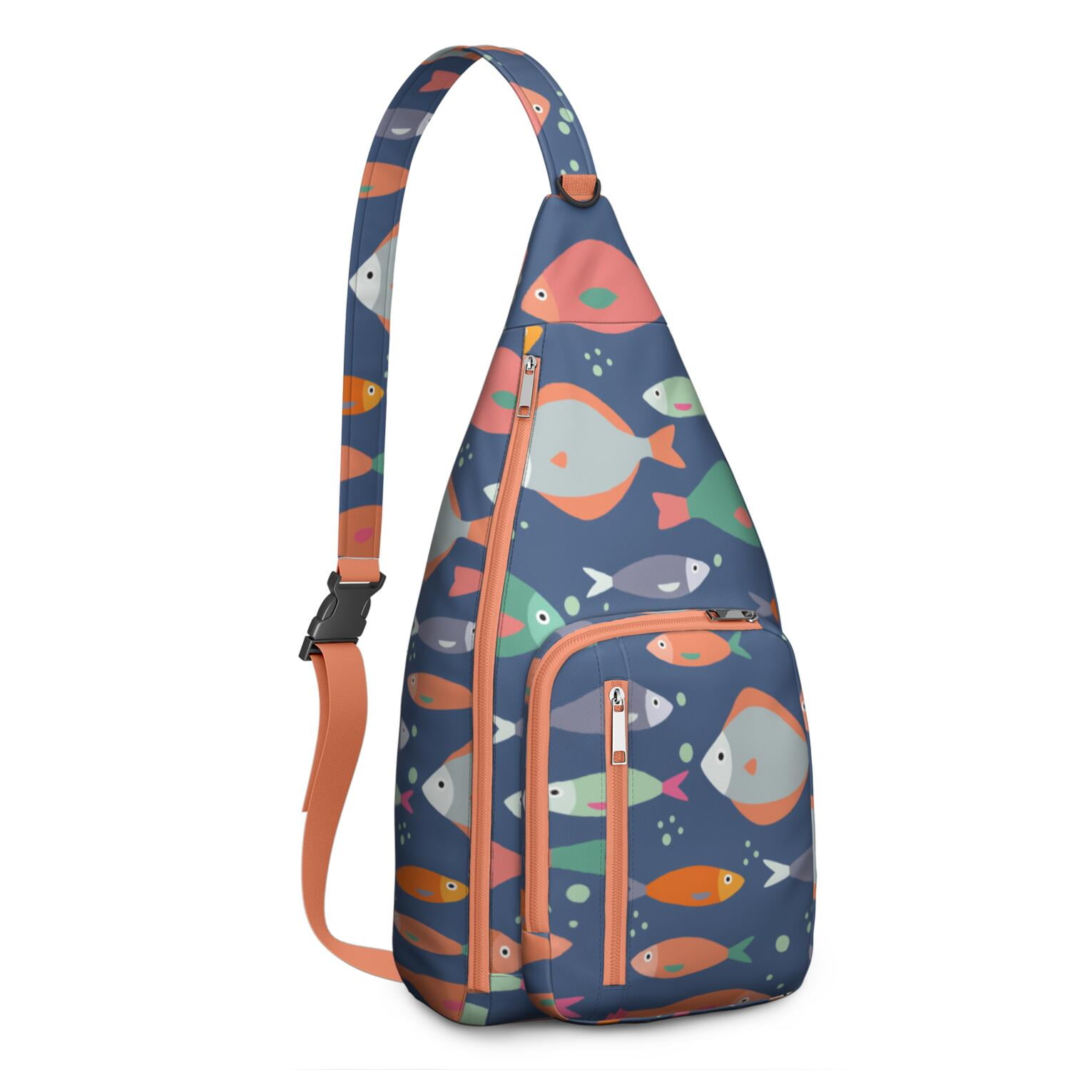 Tropical Fish Sling Backpack - Ocean Life Crossbody Bag with Coral ...