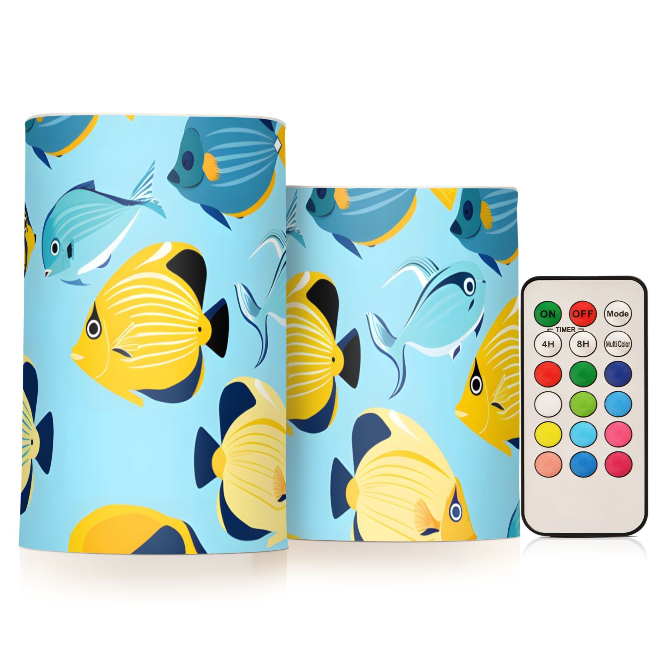 Tropical Fish in Water Flameless Candles with Remote Timer LED Battery ...