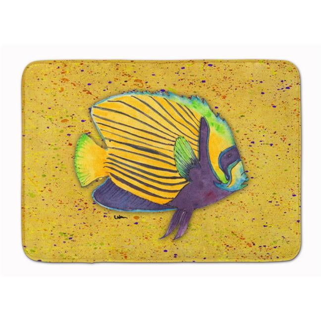 Tropical Fish on Mustard Machine Washable Memory Foam Mat - Walmart.com