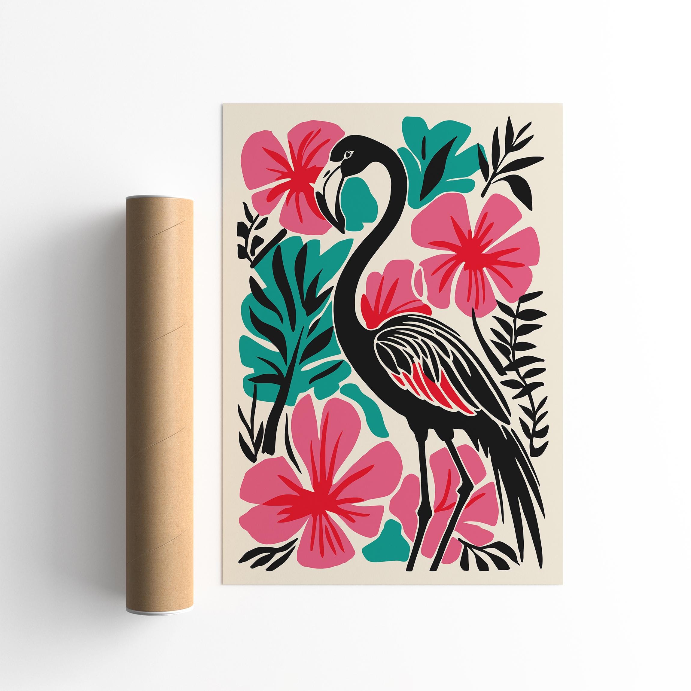 Tropical Flamingo Art Print: Bold Jungle Wall Decor UNFRAMED Poster ...