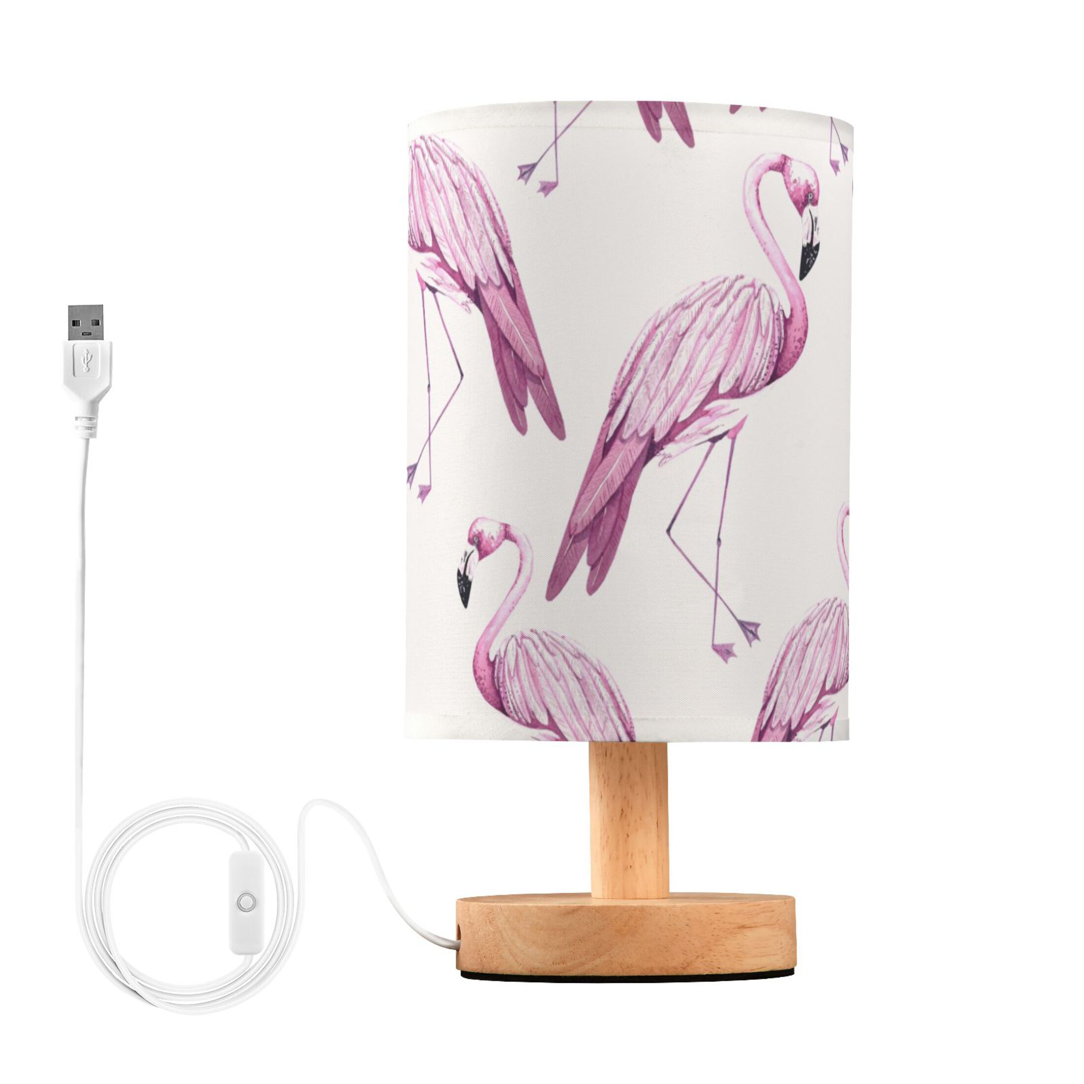 Tropical Flamingo Bedside Table Lamp LED Warm Lights with USB Charging ...