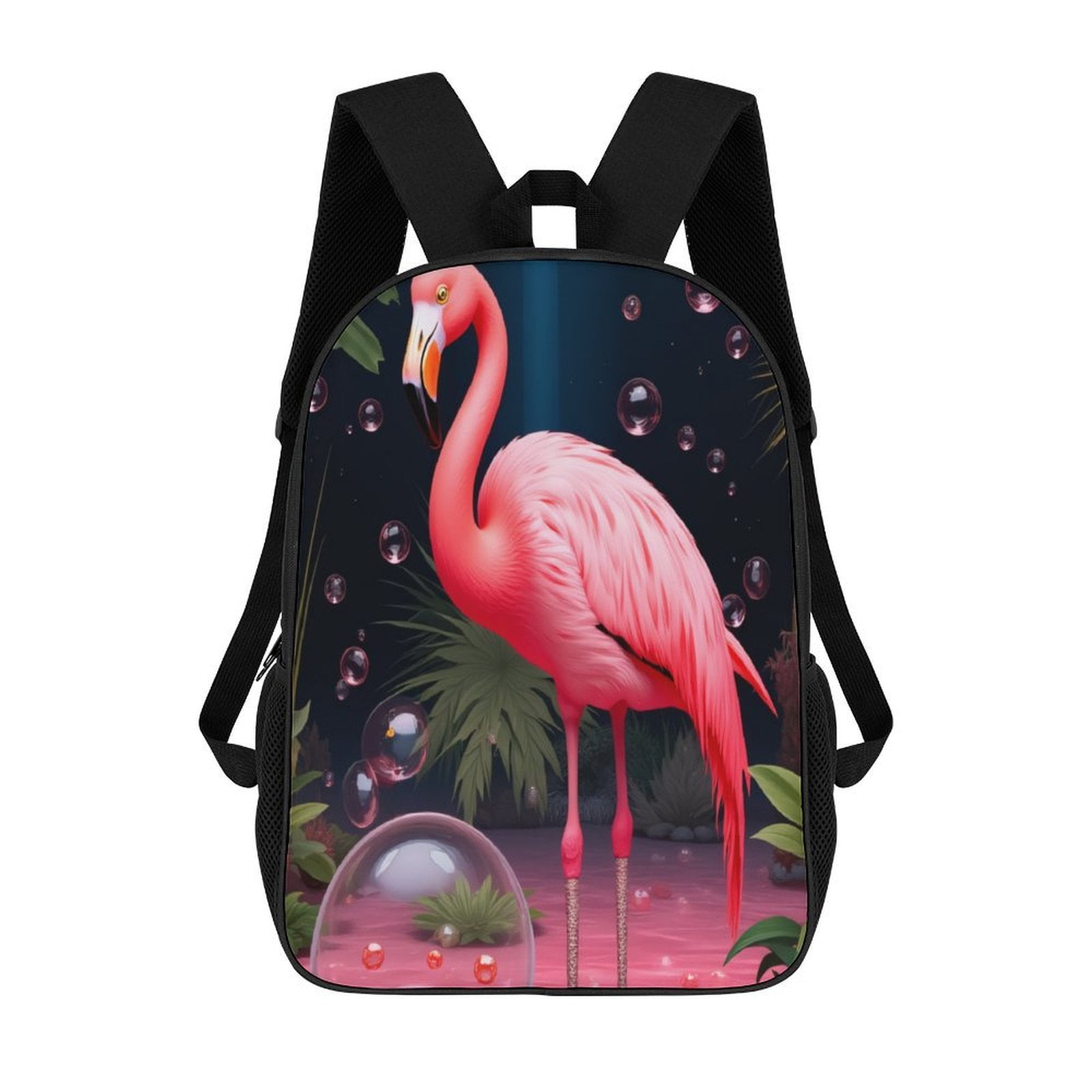 Tropical Flamingo Bubbles Art 3D Print 17in adolescent Backpack ...