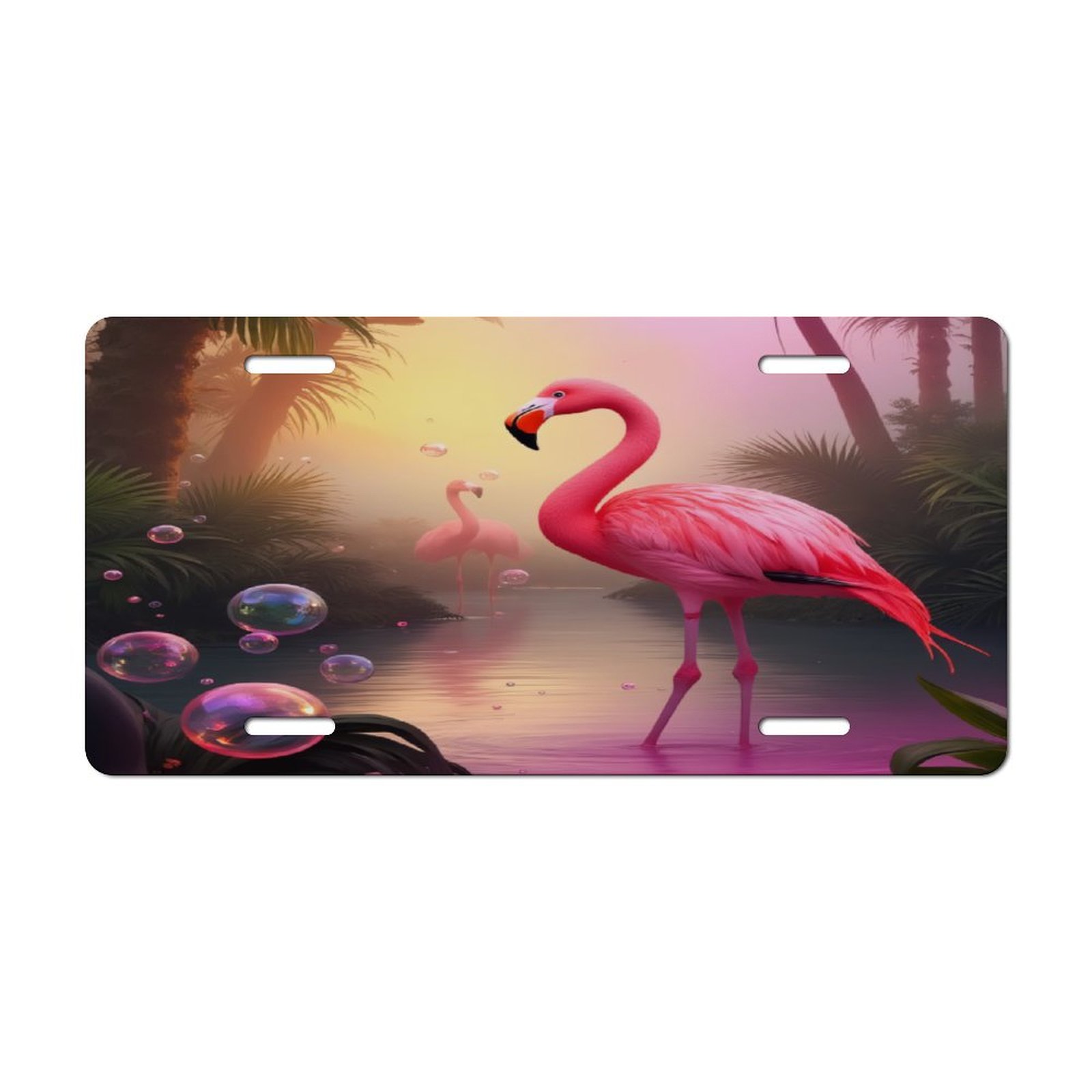 Tropical Flamingo Paradise(2) License Plate Lightweight Aluminum ...