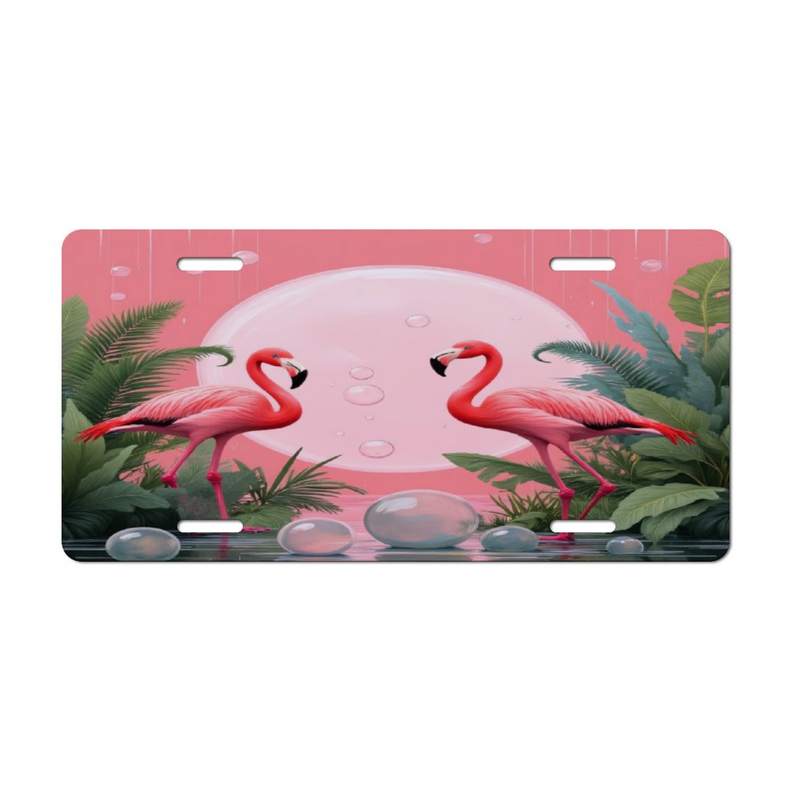 Tropical Flamingo Paradise(2) License Plate Lightweight Aluminum ...