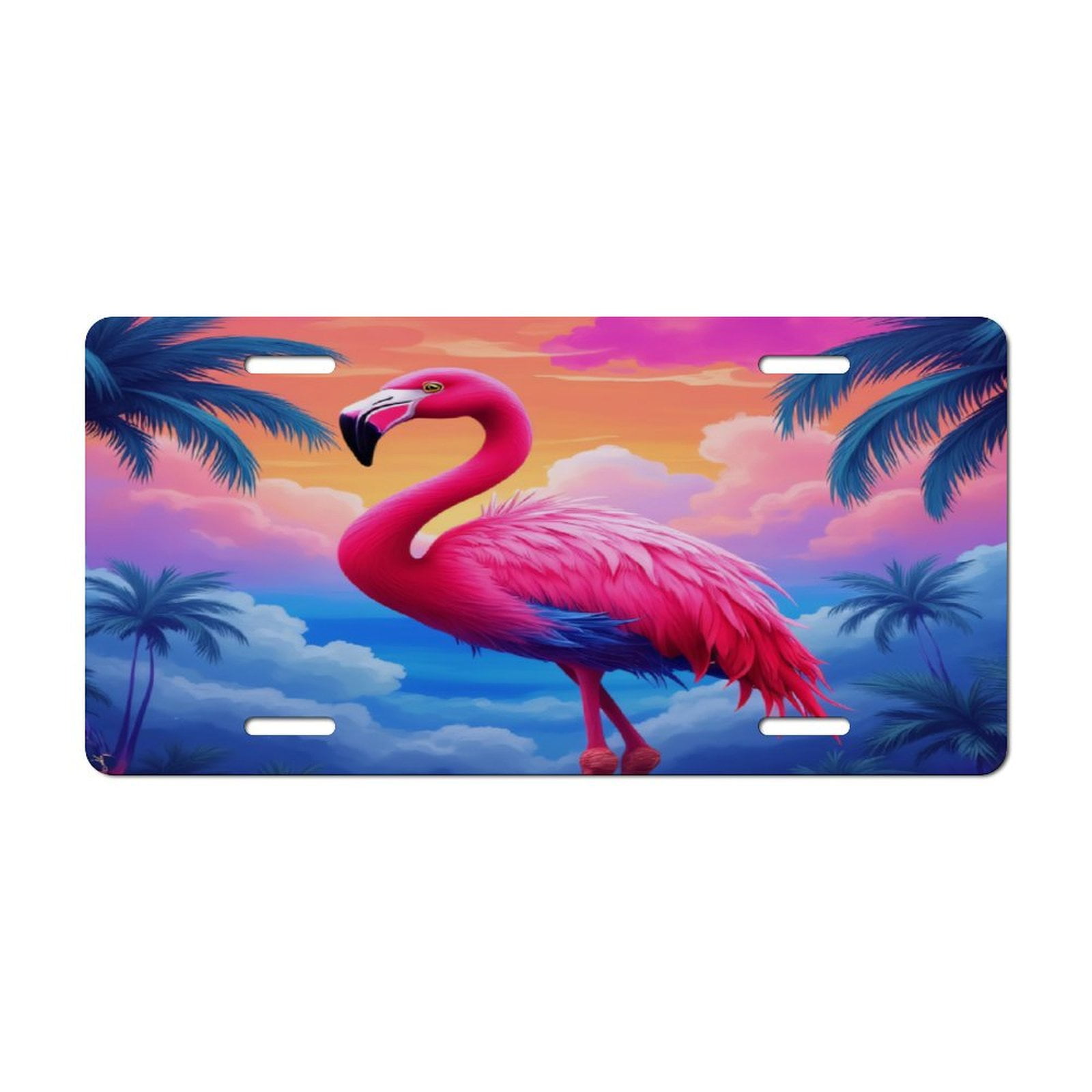 Tropical Flamingo Paradise Car Decorative Front License Plate,Vanity ...