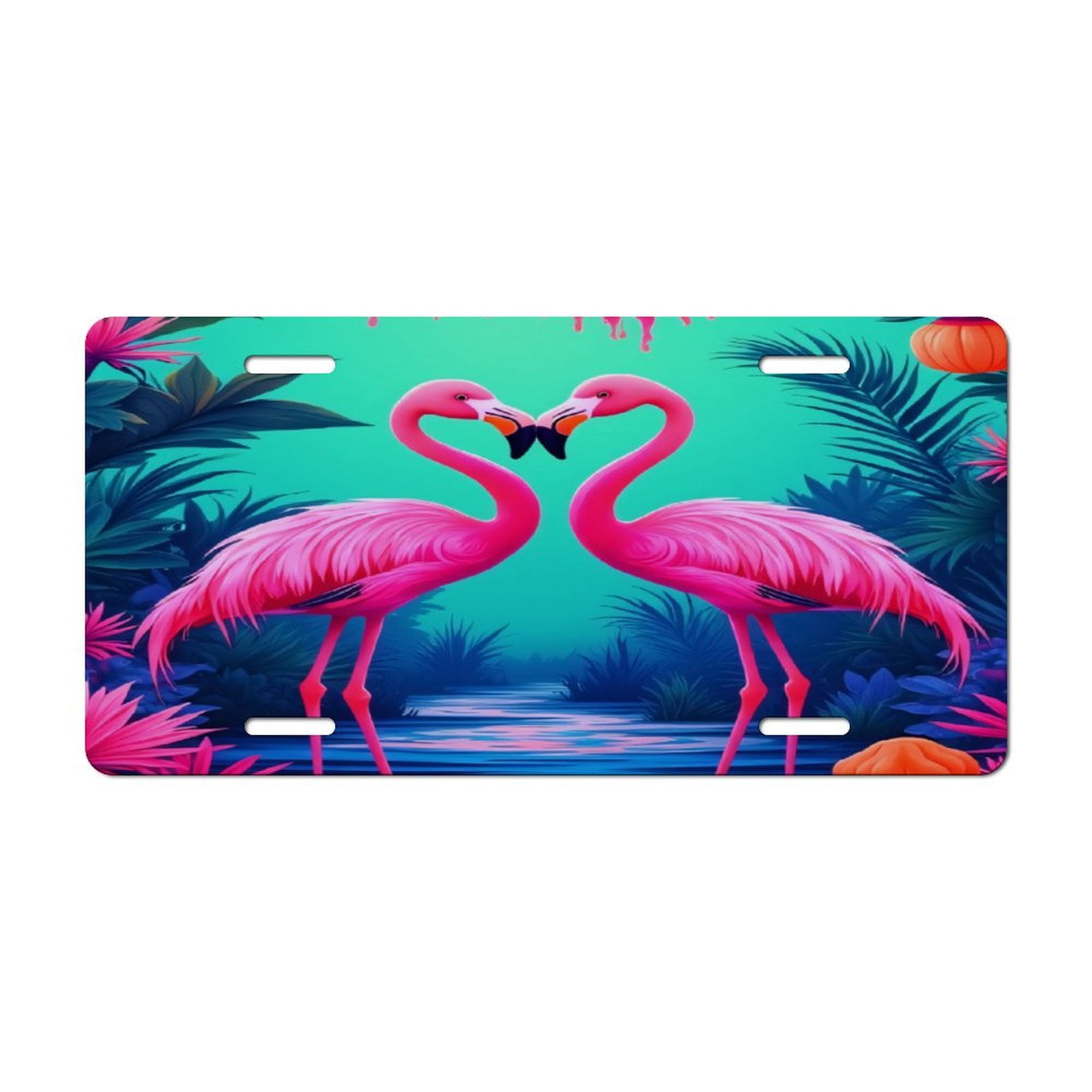 Tropical Flamingo Paradise Car Decorative Front License Plate,Vanity ...