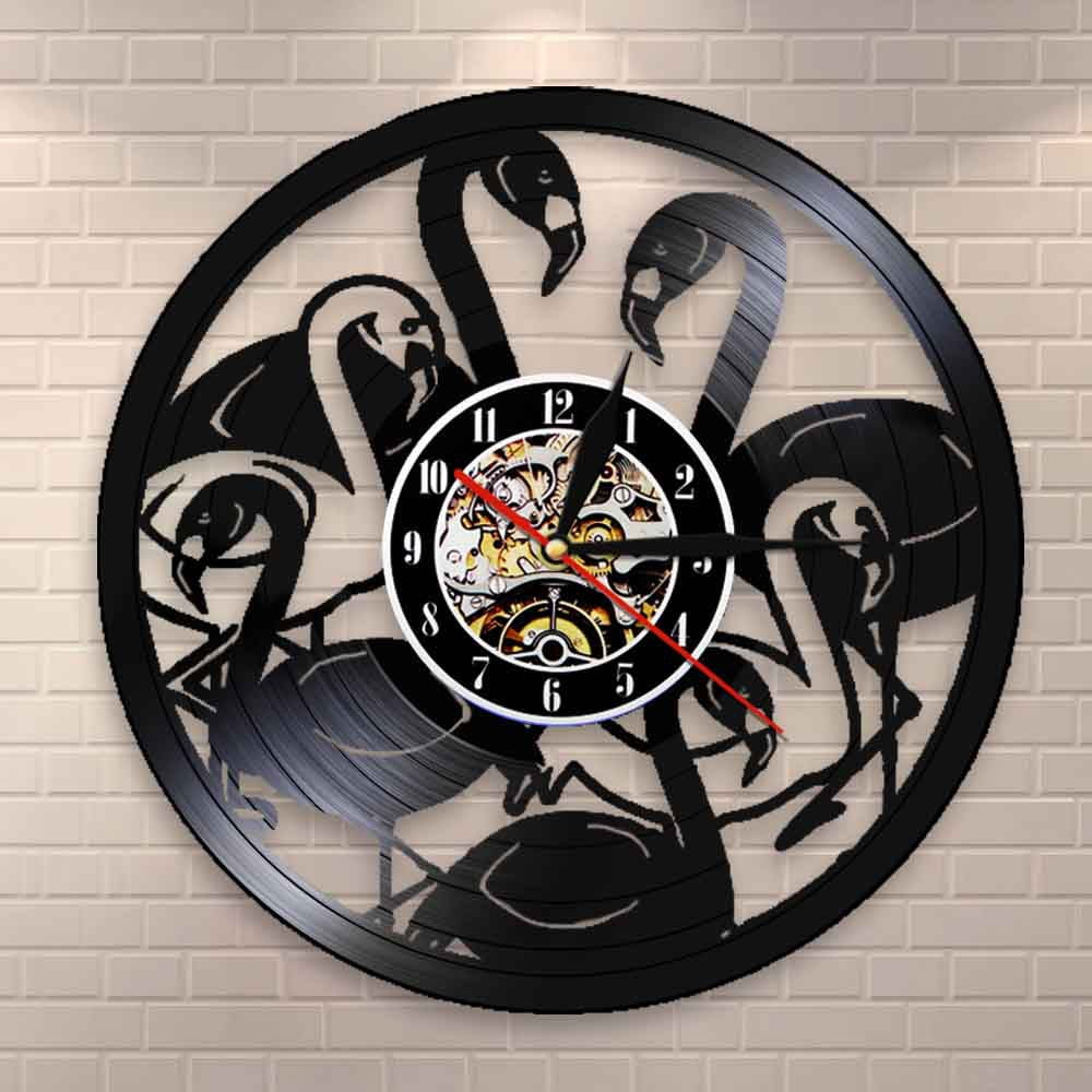 Tropical Flamingo Quartz Exclusive Wall Clock Animals Laser Etched ...