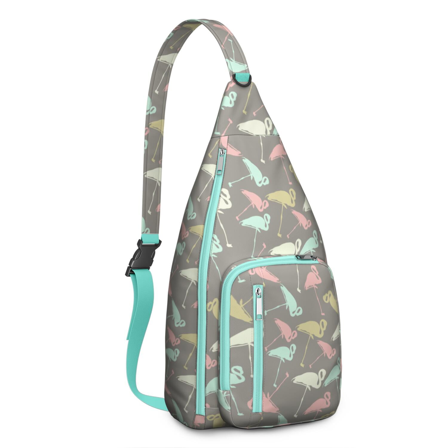 Tropical Flamingo Sling Backpack – Boho Watercolor Pink Flamingo ...