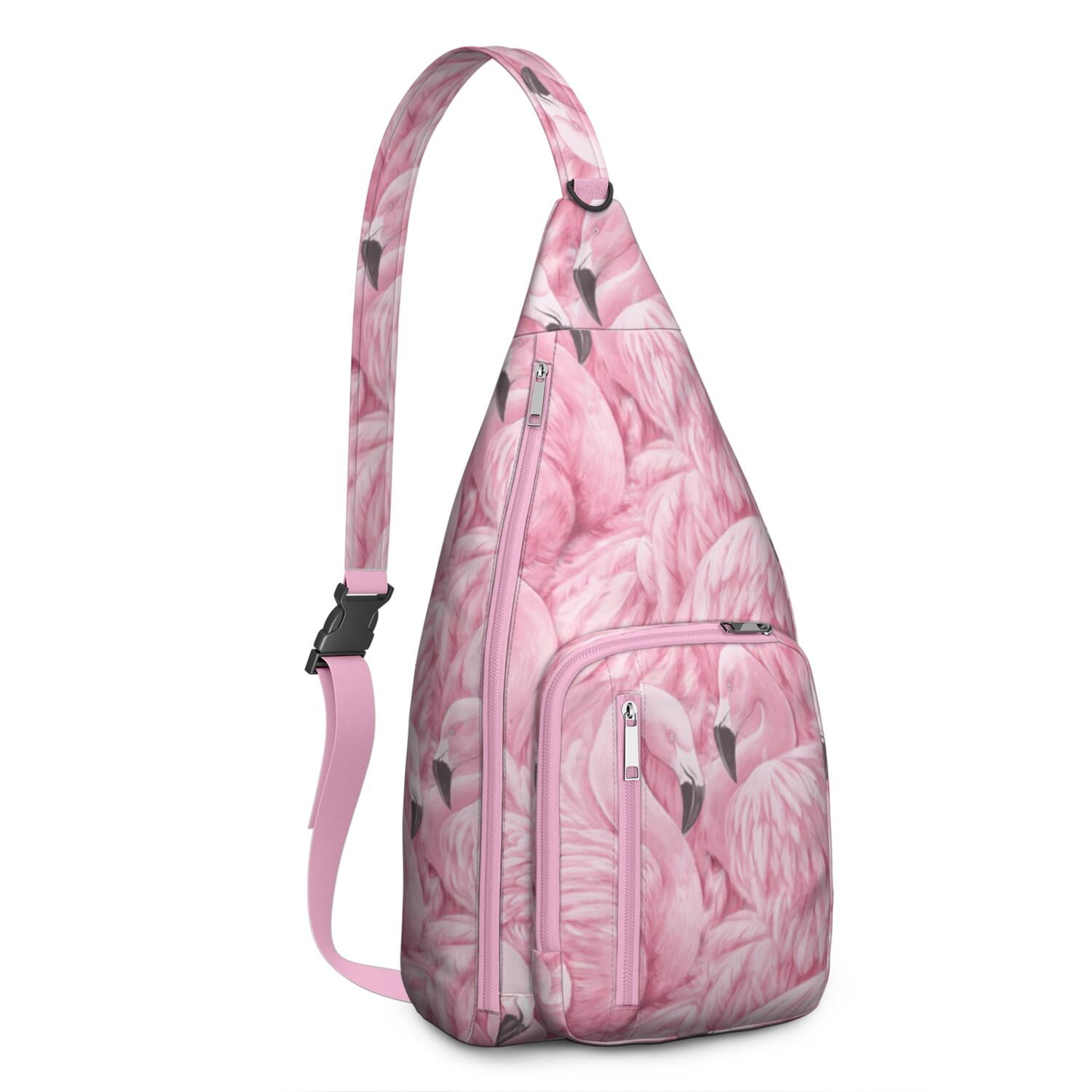Tropical Flamingo Sling Backpack – Boho Watercolor Pink Flamingo ...