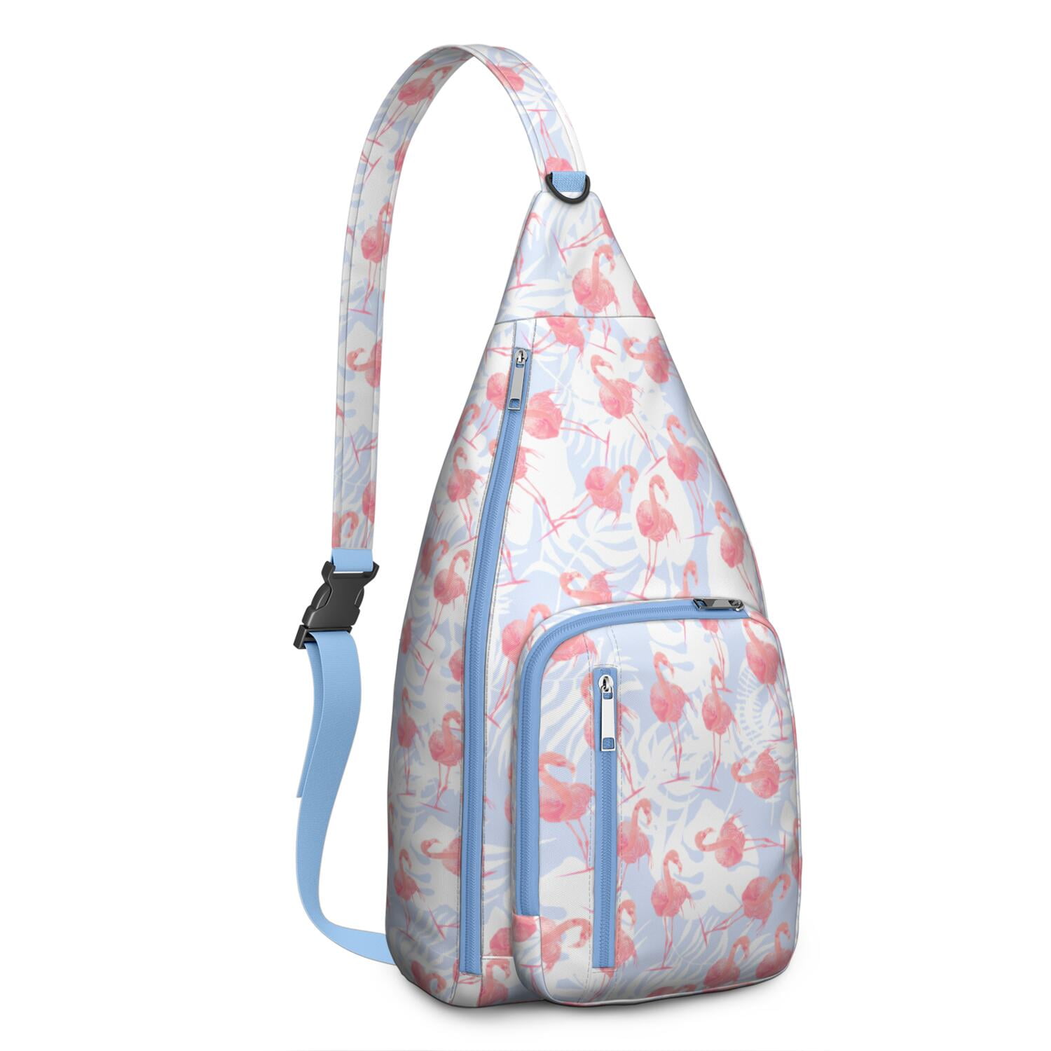 Tropical Flamingo Sling Backpack – Boho Watercolor Pink Flamingo ...