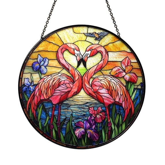 Tropical Flamingo Stained Glass Style Window Suncatcher1701 - Walmart.com