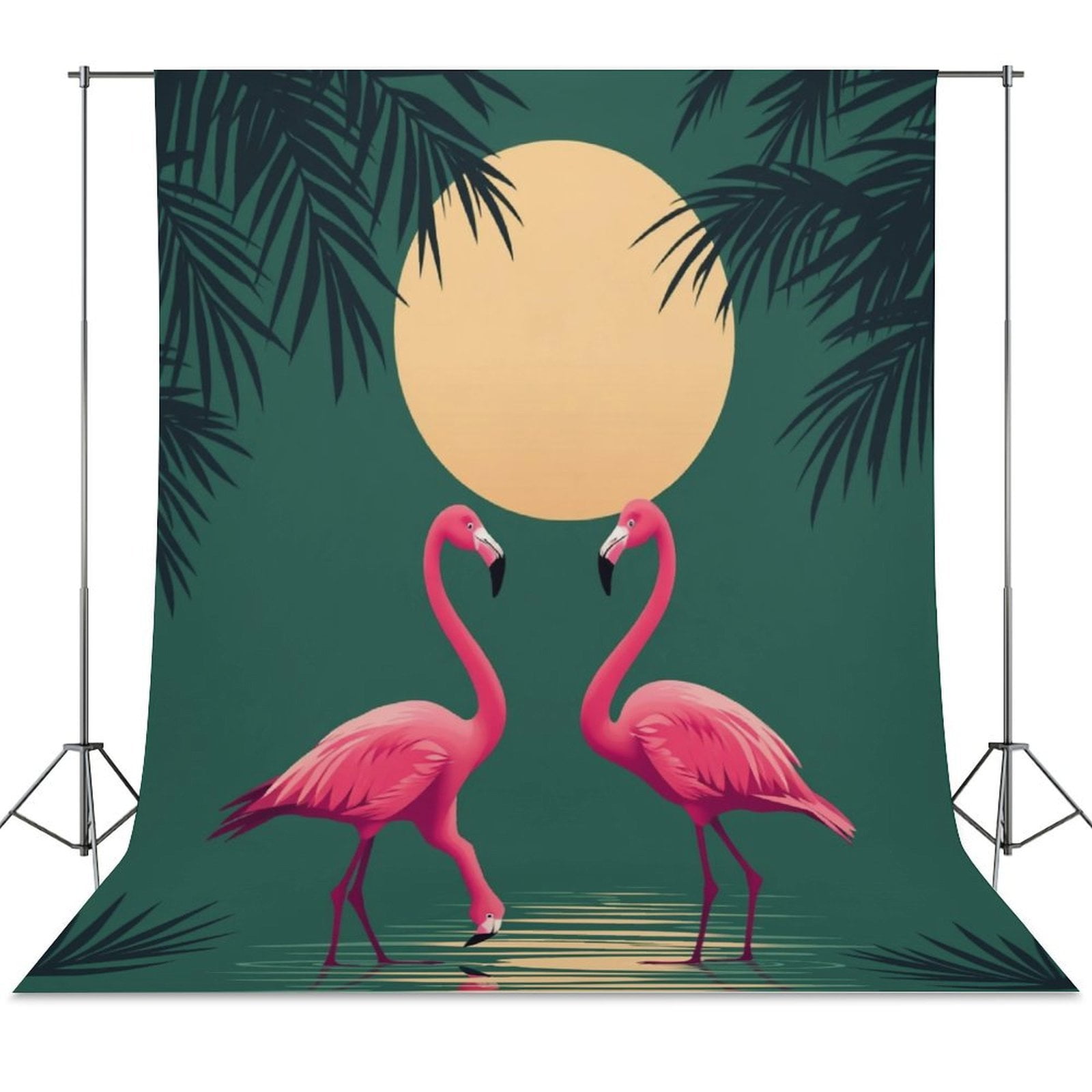 Tropical Flamingo Sunset Party Backdrop Birthday Decoration Backgrounds ...