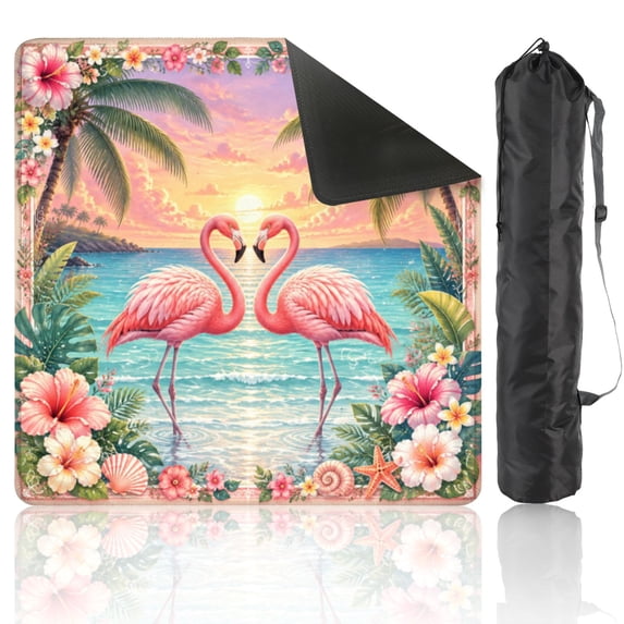 Tropical Flamingos Sunset Mahjong Mat 31.5