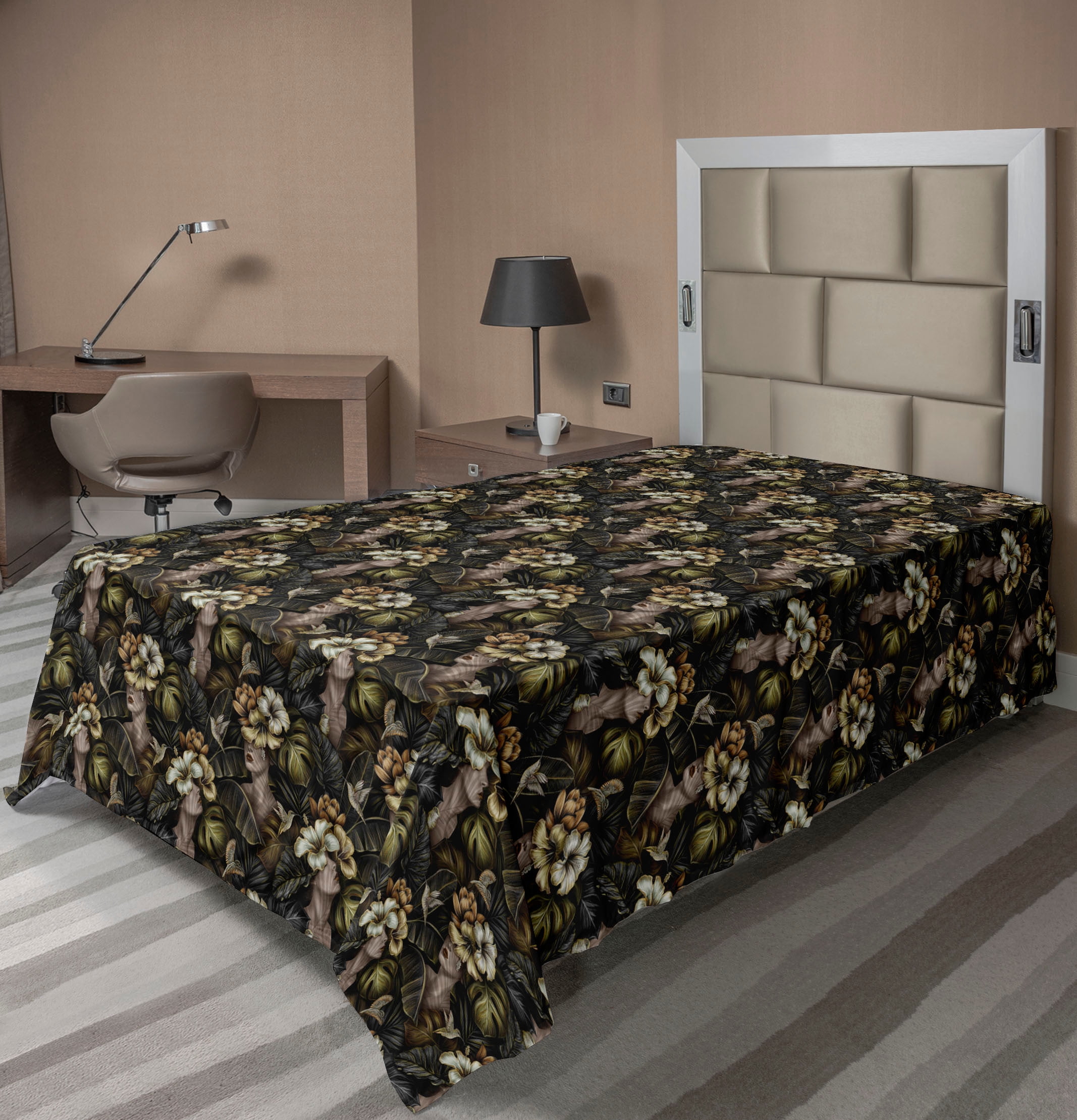 Ambesonne Tropical Flat Bedding Sheet Soft Top Sheet, Mysterious Woman ...