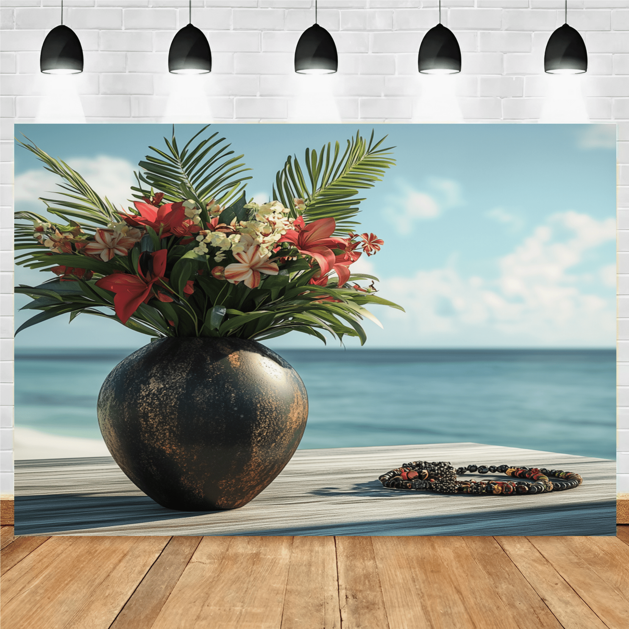 Tropical Floral Arrangement by the Sea Natural Scenic Backdrops Summer ...