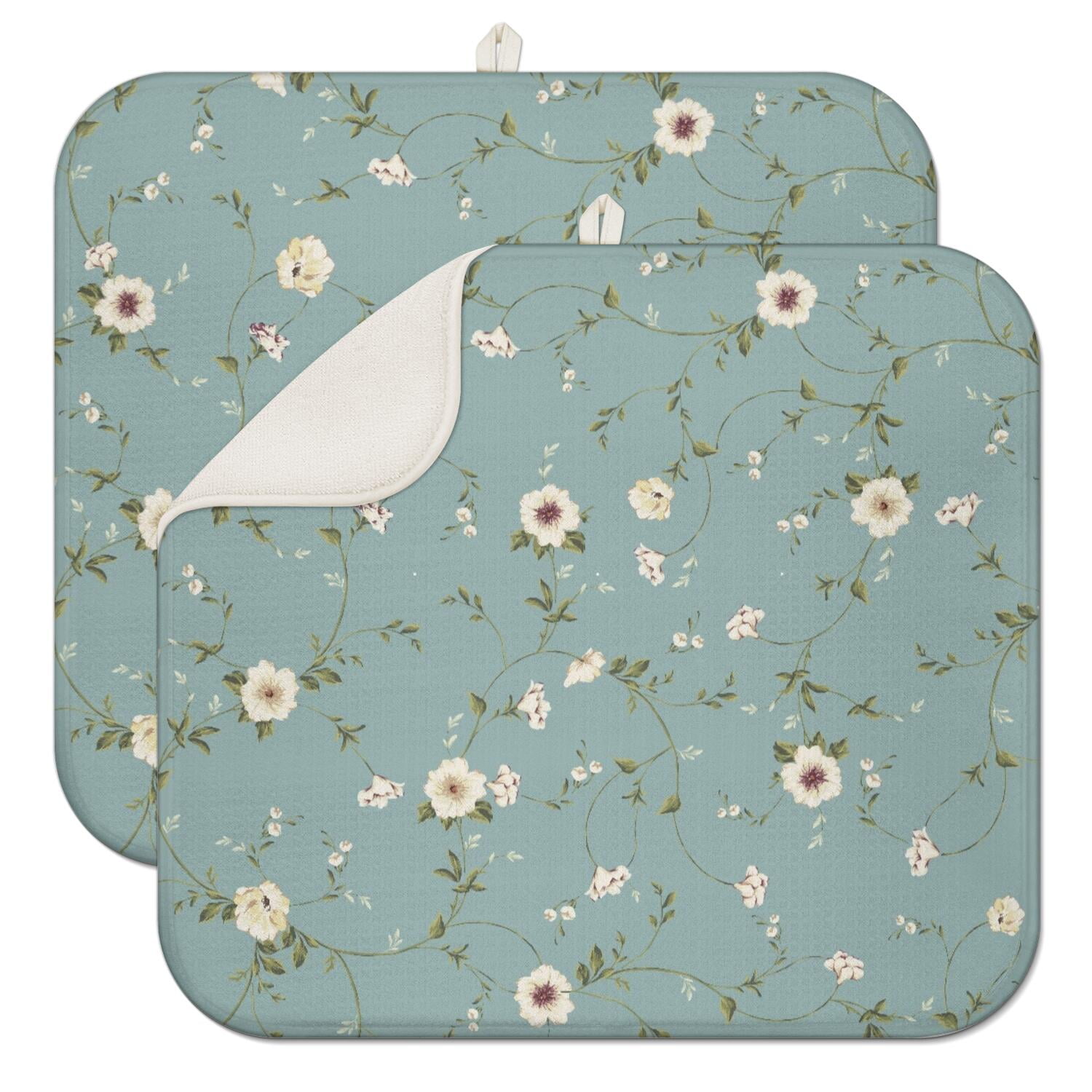 Tropical Floral Coffee Mat with Blossom and Garden Inspired Design ...