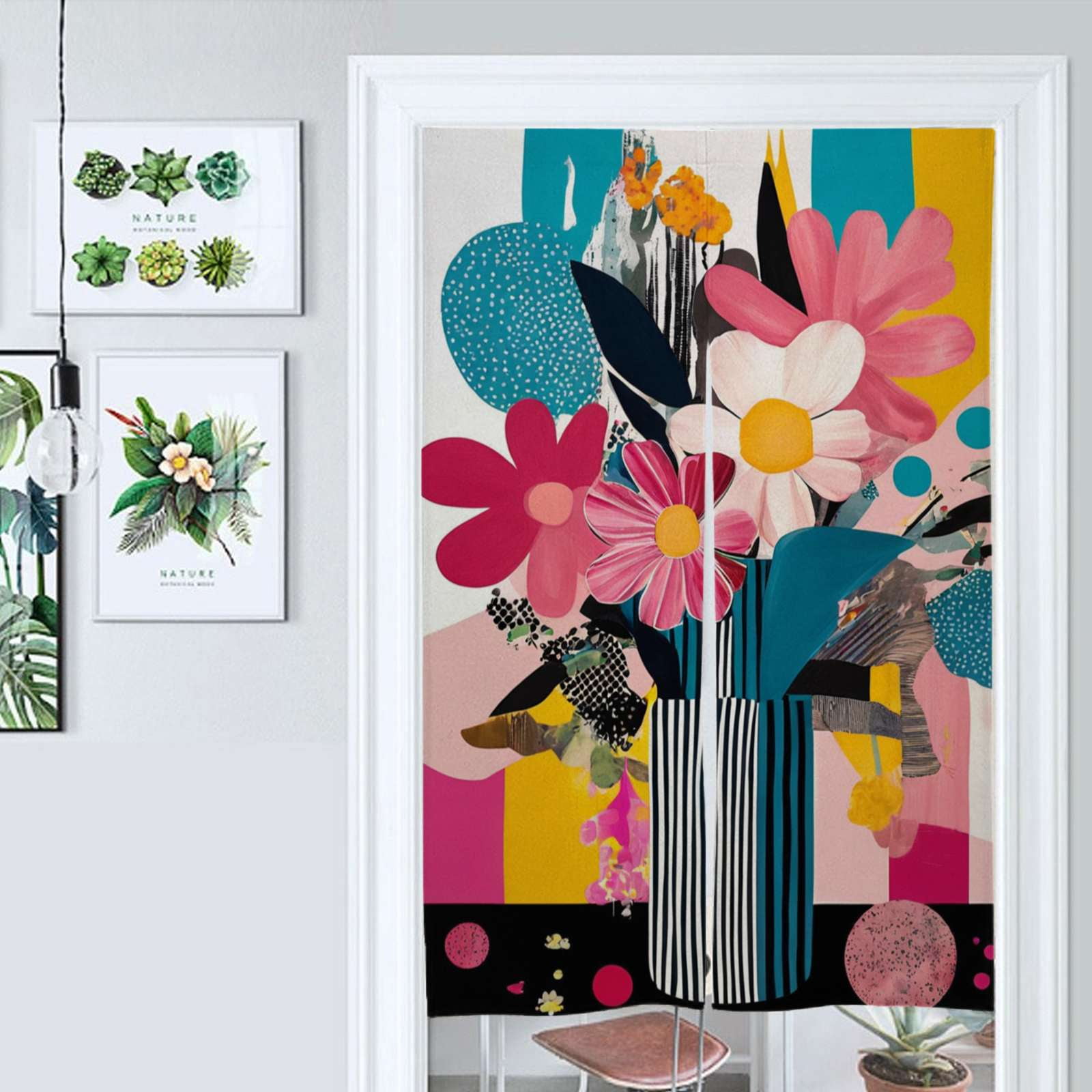 Tropical Floral Jungle Door Curtain Nordic Living Room DoorCurtain ...