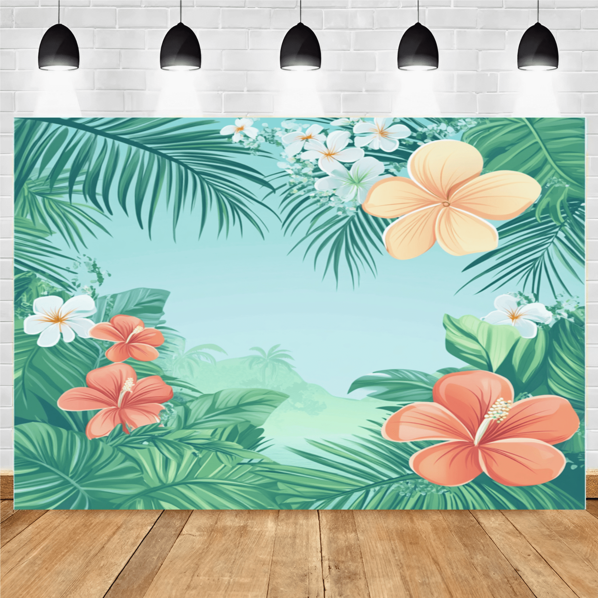 Tropical Floral Pattern Natural Scenic Backdrops Summer Landscape ...