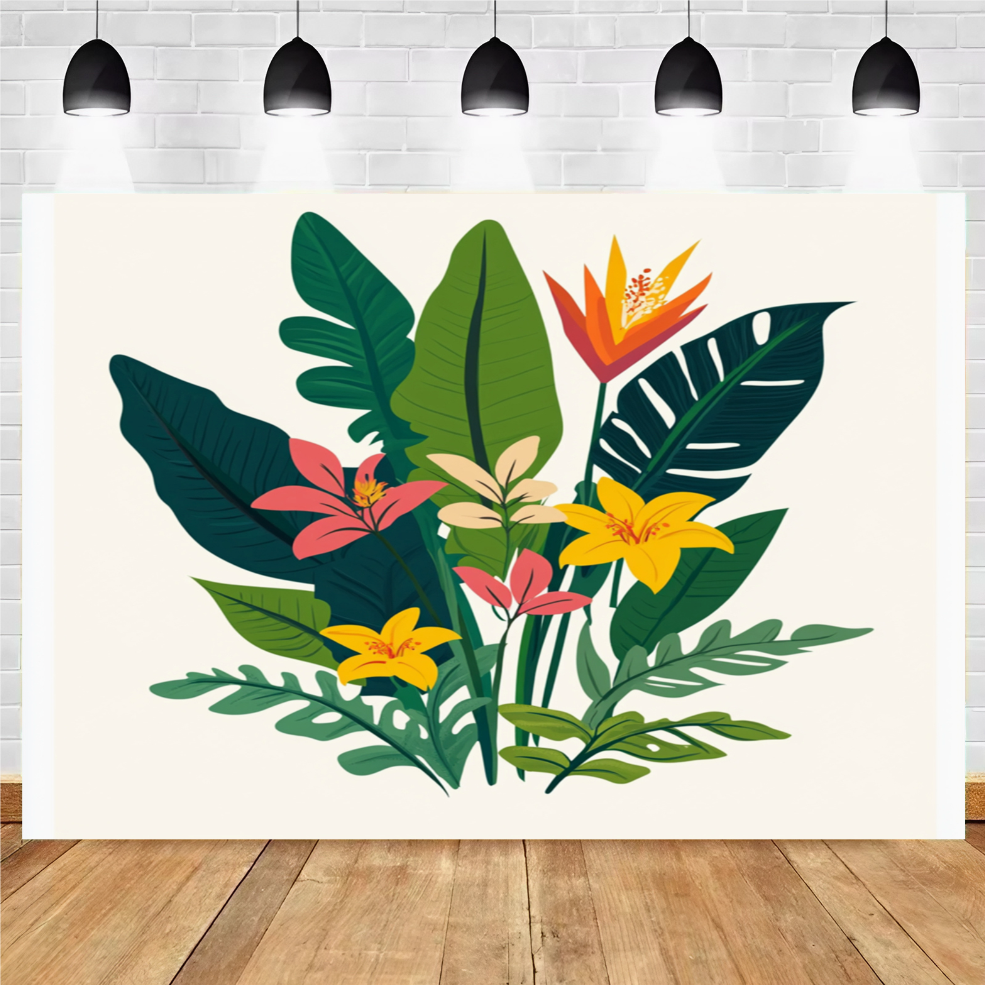 Tropical Floral Print Natural Scenic Backdrops Summer Landscape ...