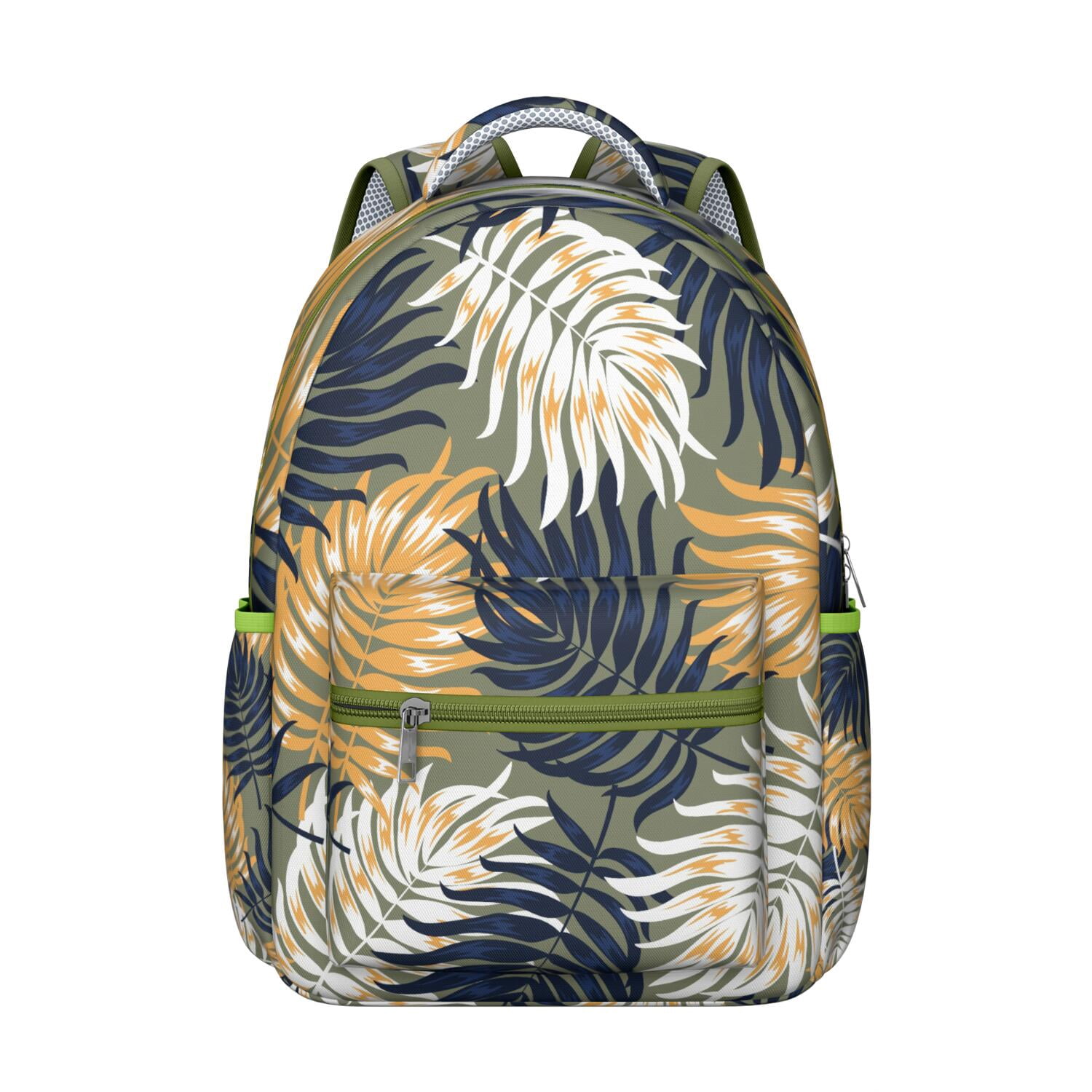 Tropical Floral School Backpack Jungle Leaves and Hawaiian Print Design ...