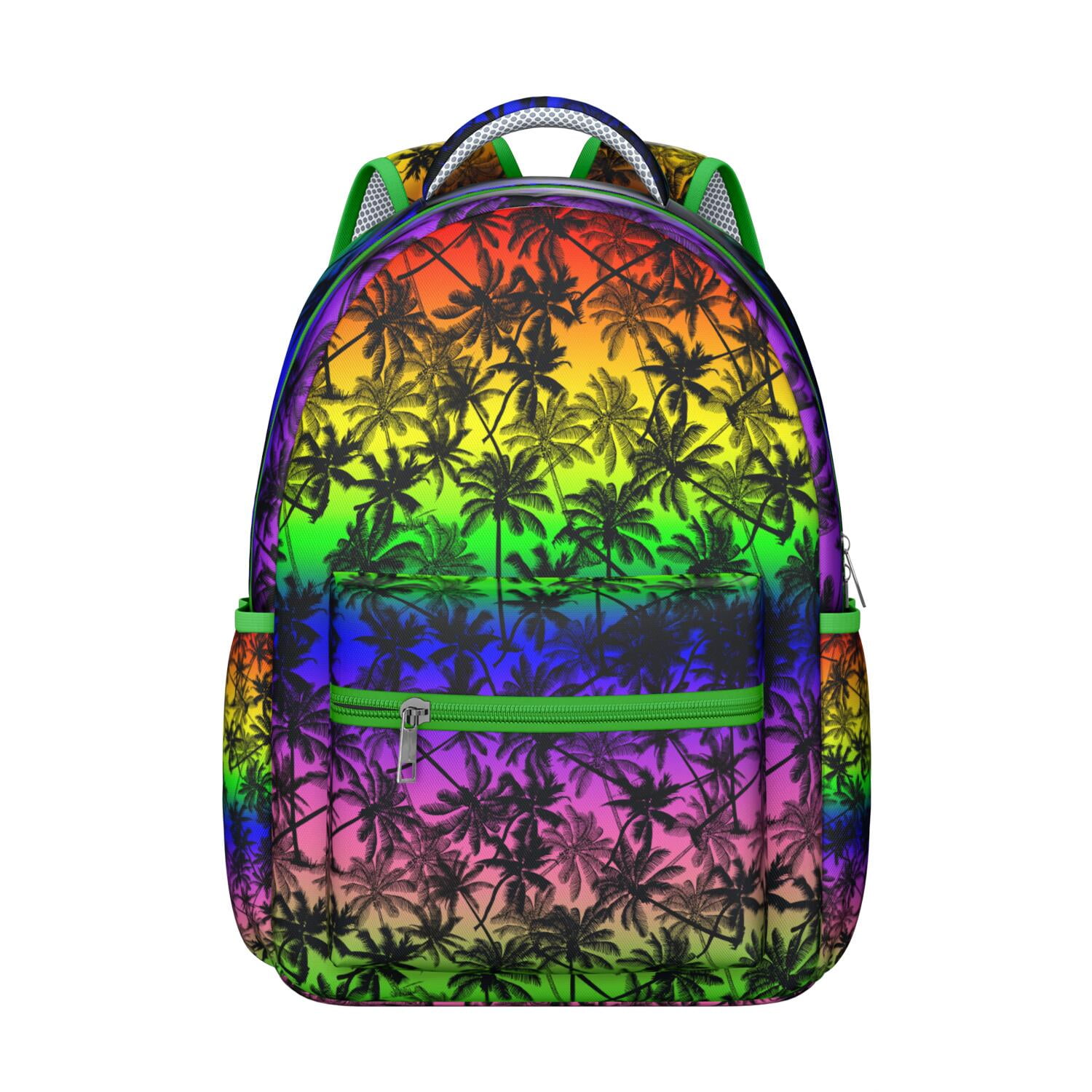 Tropical Floral School Bag Hawaiian Hibiscus Jungle Print Backpack for ...