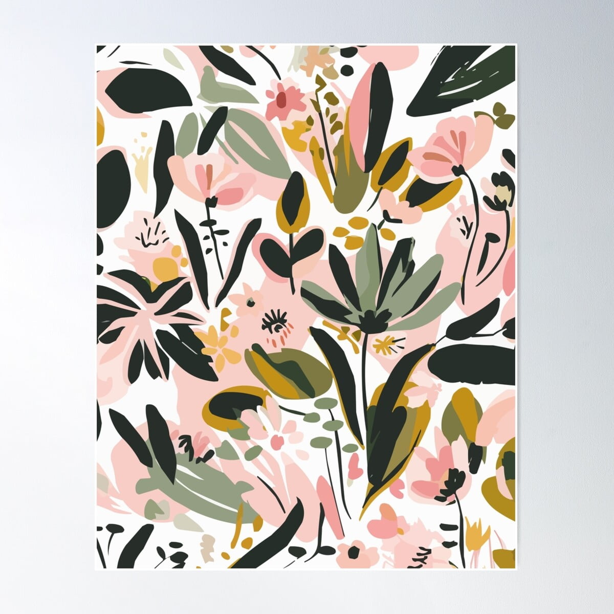 Tropical Floral Soiree Poster Wall Art, Modern Wall Decor For Living ...