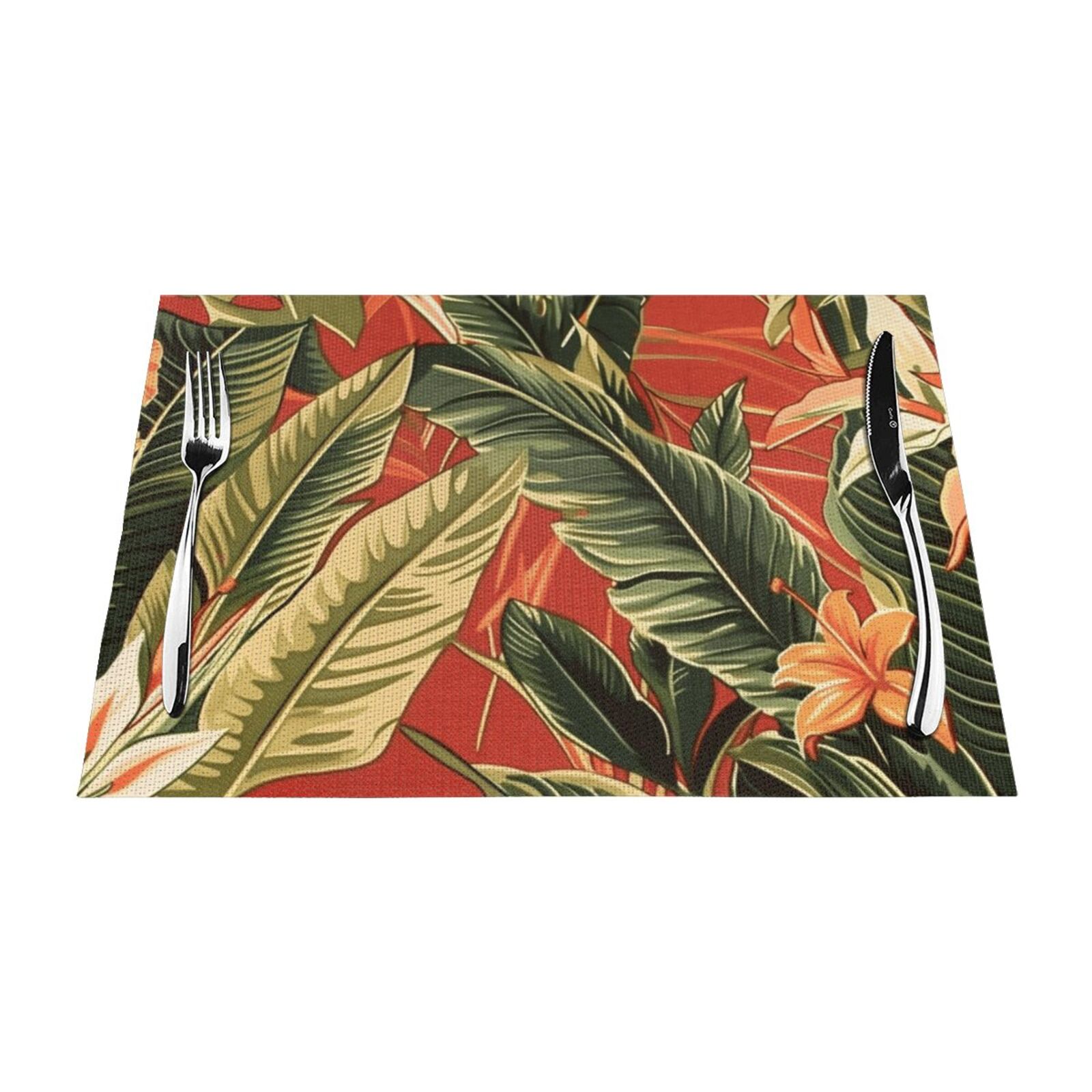 Tropical Floral Table mat can be wiped, dinner mat set, felt can be ...