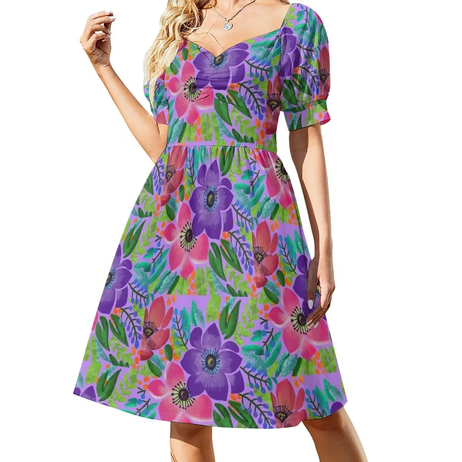 Tropical Floral background 4 Sleeveless Dress Evening dresses Long ...