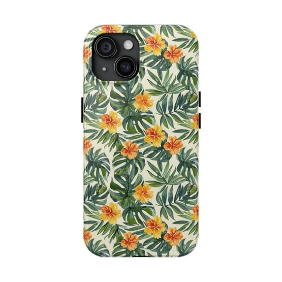 Tropical Flower Boho Leaf Style Case for iPhone 11 12 13 14 15 16 17 ...