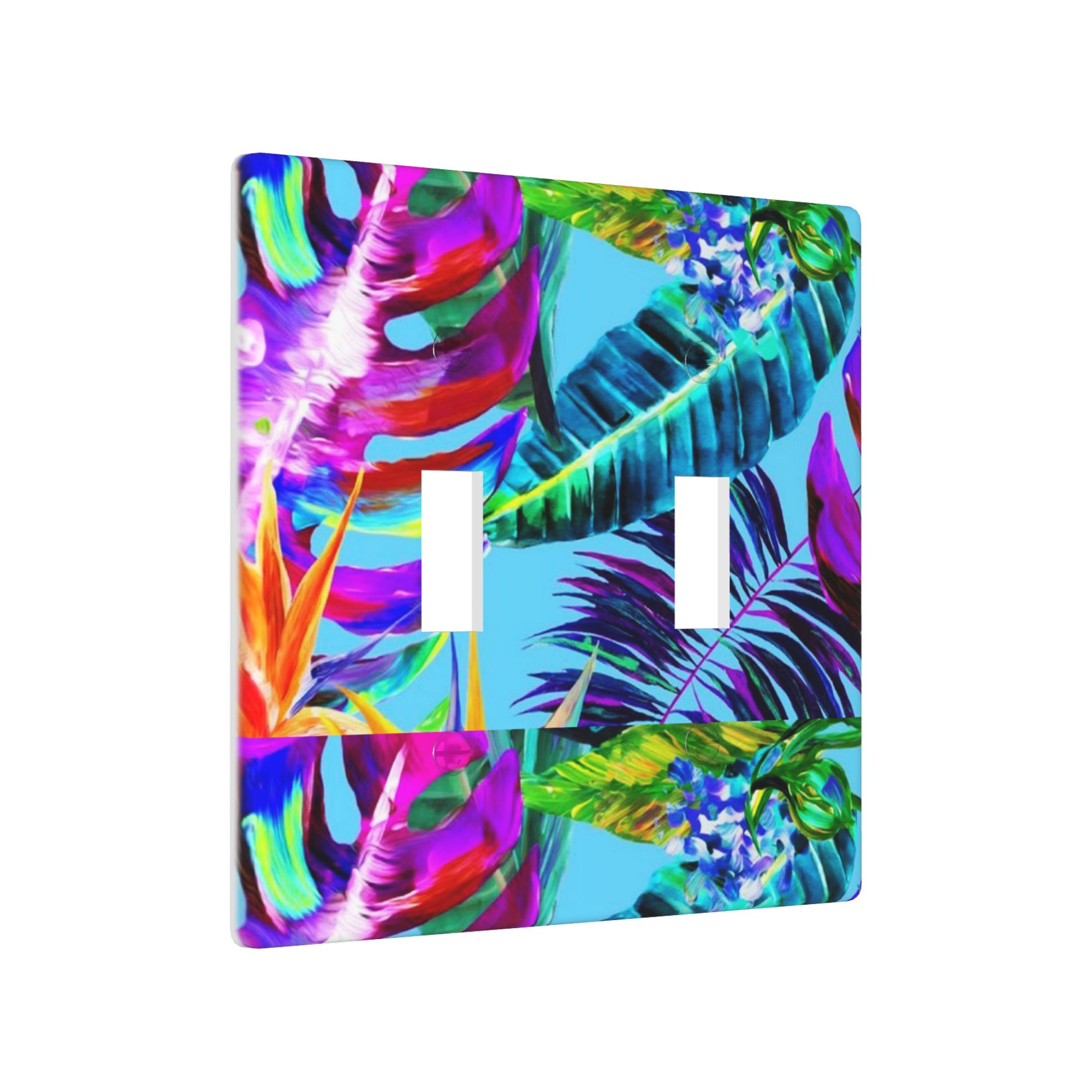 Tropical Flower Double Toggle Light Switch Plate Decorative Wall Plate ...