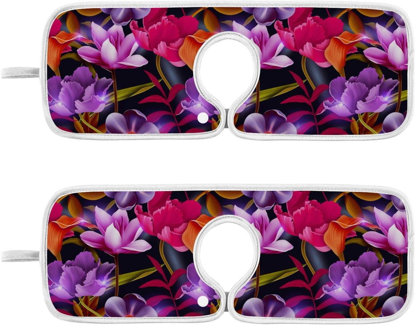 Tropical Flower Leaf Sink Splash Guard for Faucet 2 Packs Faucet ...