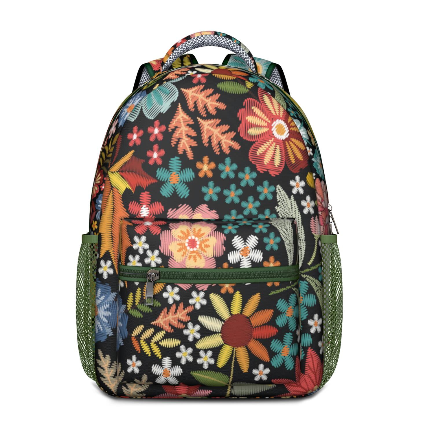 Tropical Flower and Leaves Kids Backpack, Water-Resistant Lightweight ...