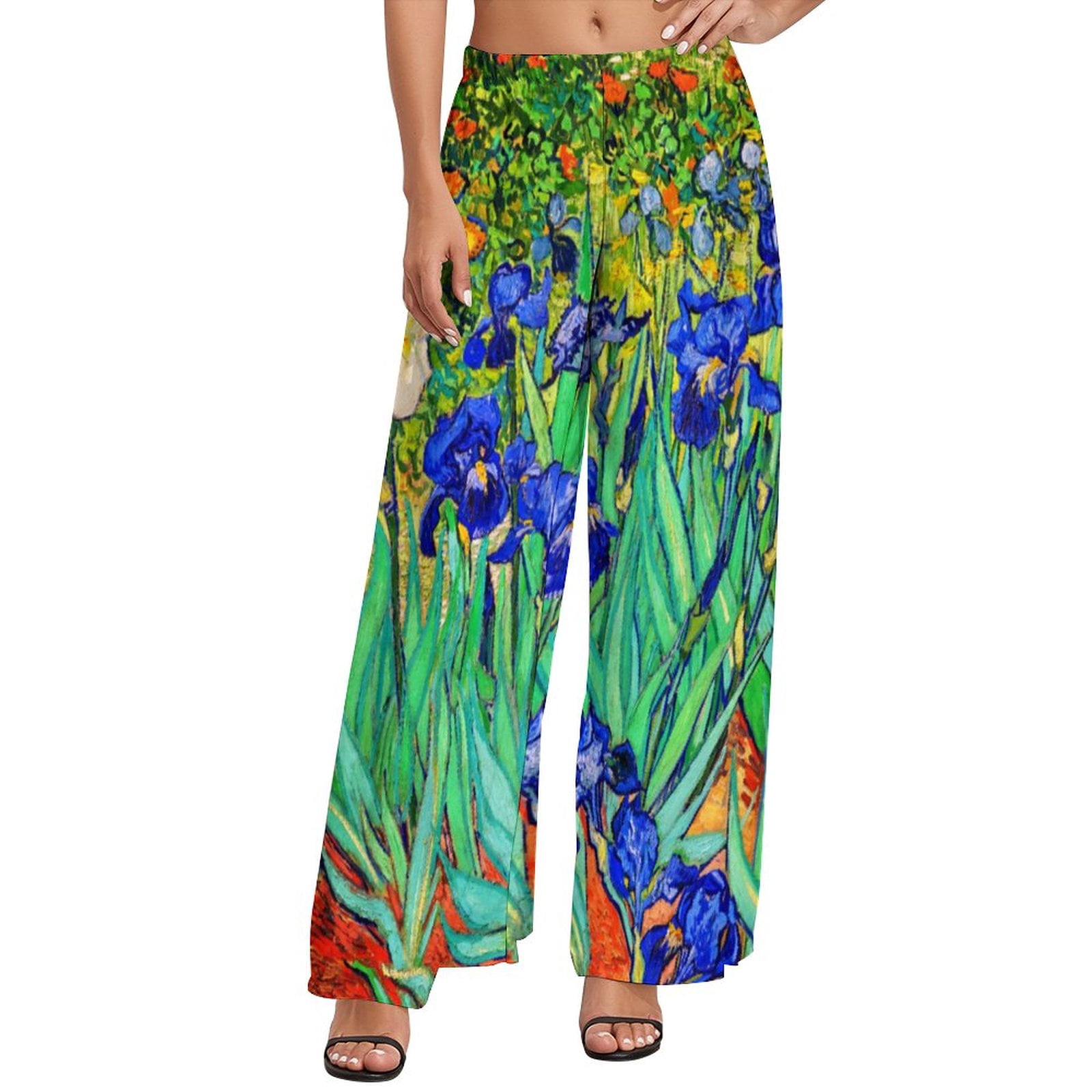 Tropical Flower Print Pants Elegant Pineapple Sexy Wide Leg Pants ...