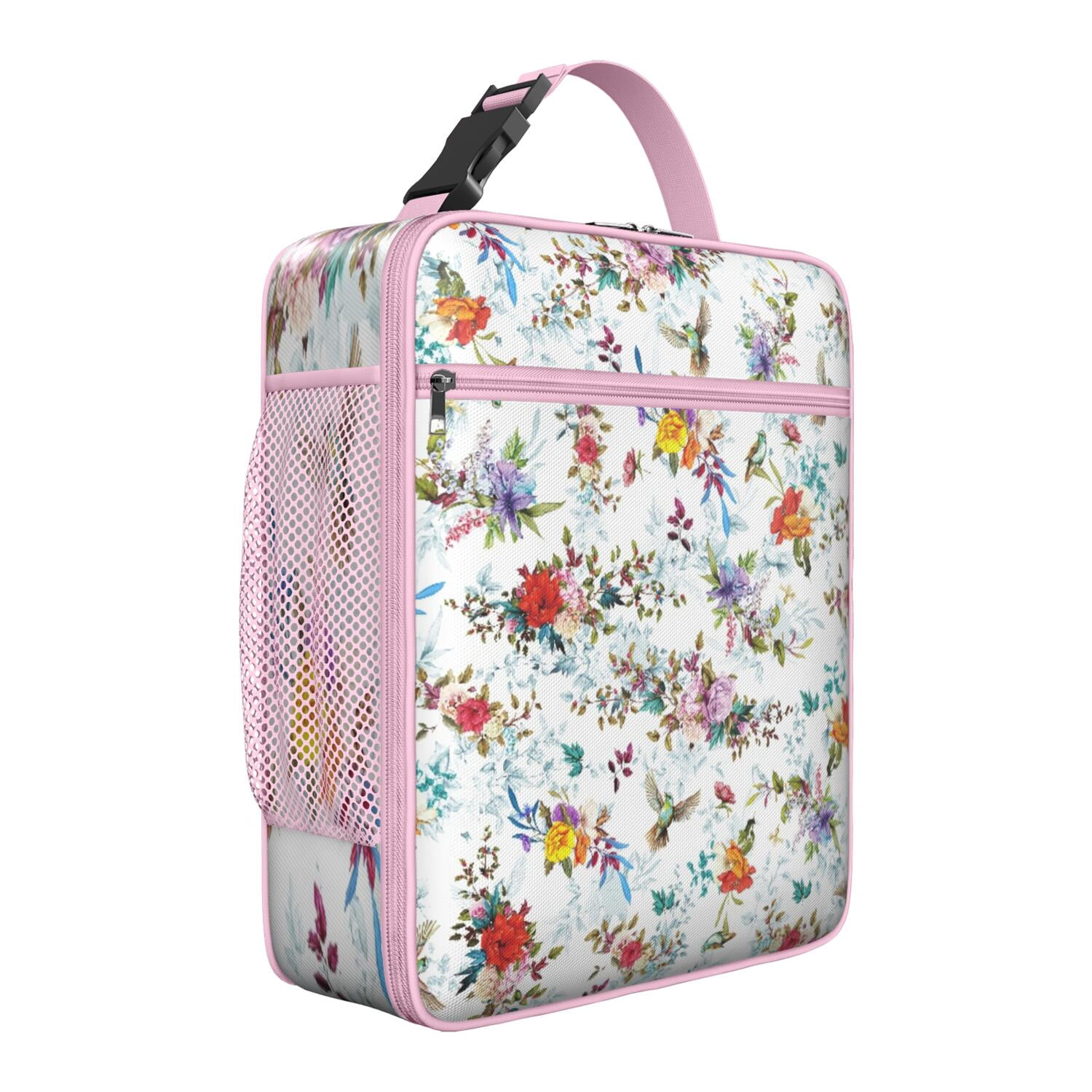 Tropical Flower and Leaves Insulated Lunch Box Teen Reusable Lunch Bag ...
