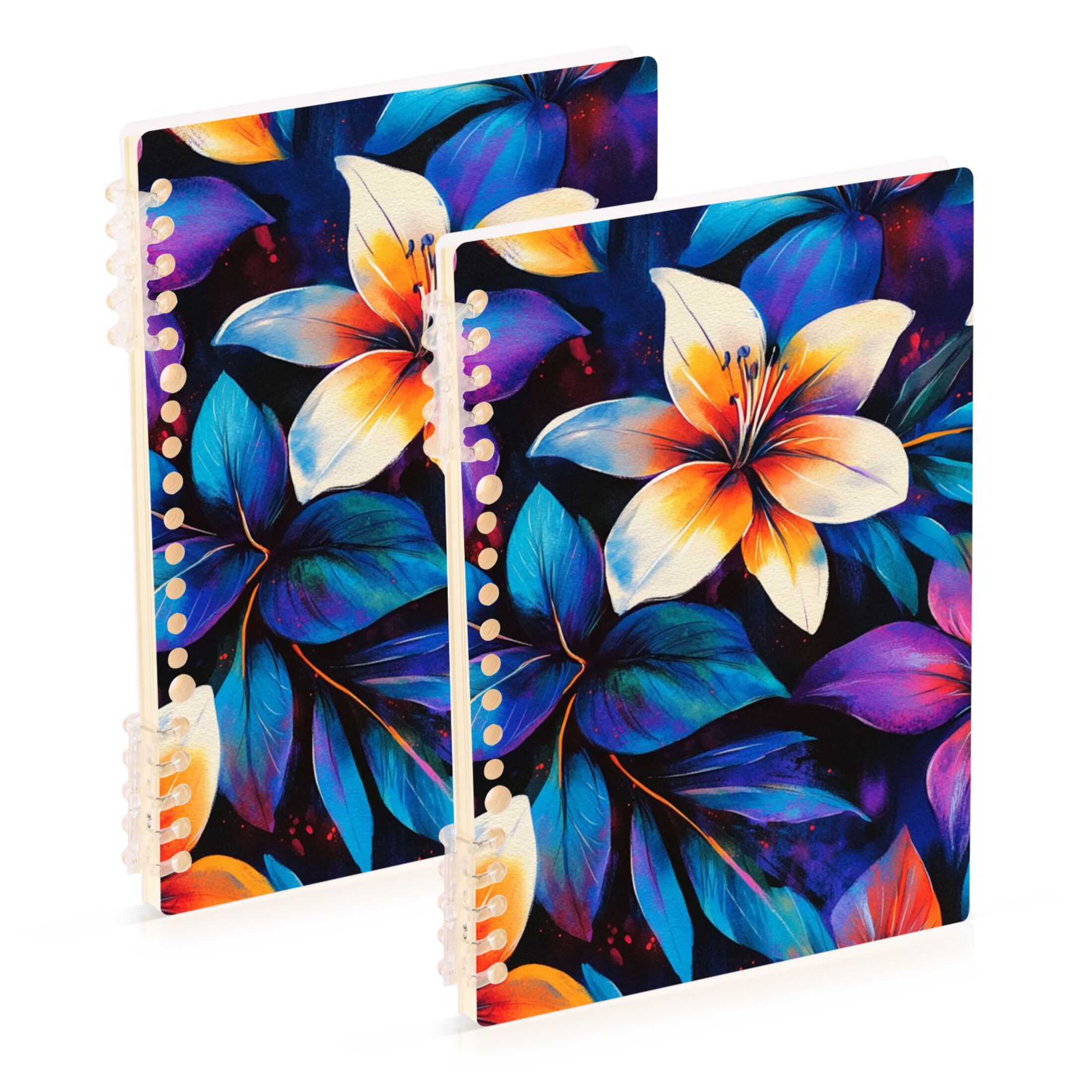 Tropical Flowers Lined Spiral Journal Notebook 60 Pages A5 College ...