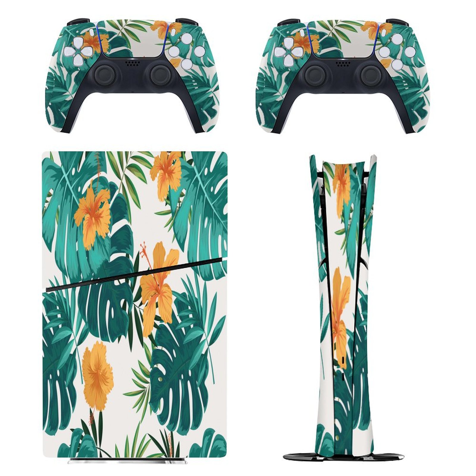 Tropical, Foliage, Hibiscus Flowers PS5/PS5 Slim Digital Disc Skin ...