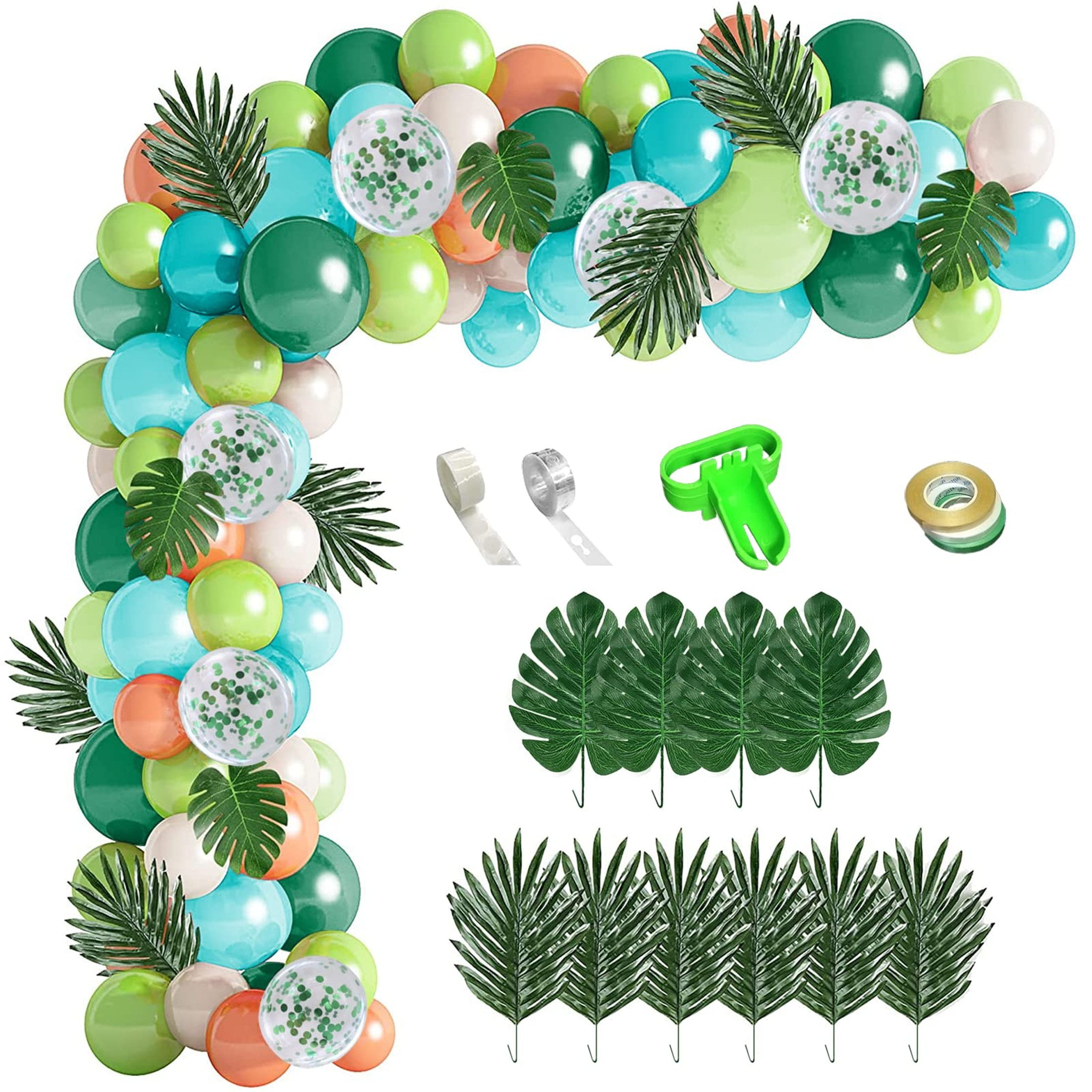 Tropical Forest Balloon Arch Kit for Celebrations, Featuring Green ...