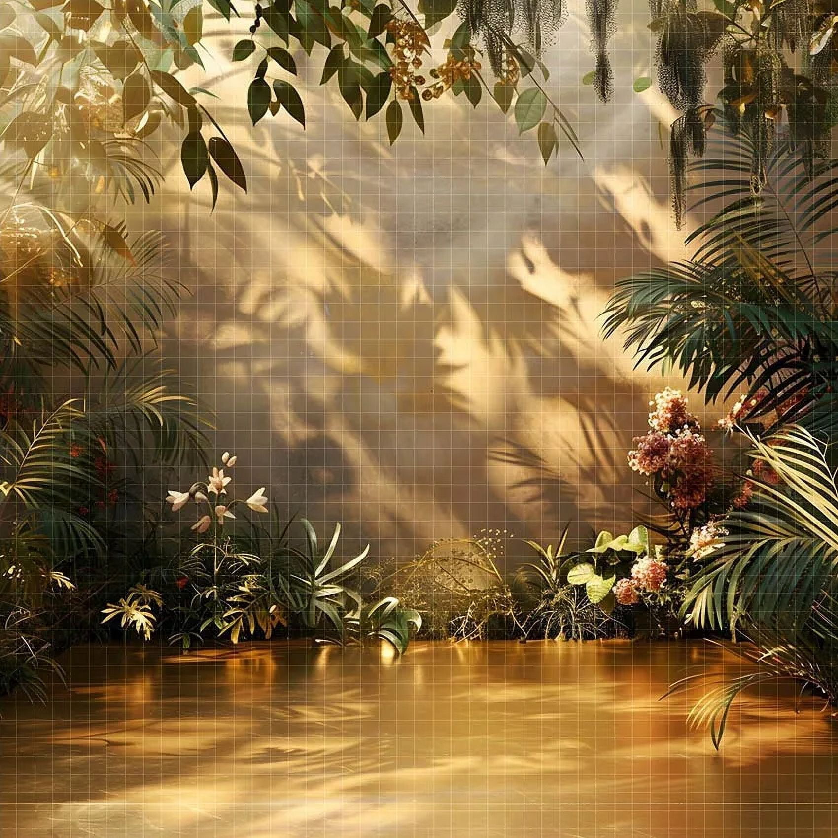 Tropical Forest Floral Leaves Adult Birthday Wedding Maternity Portrait ...