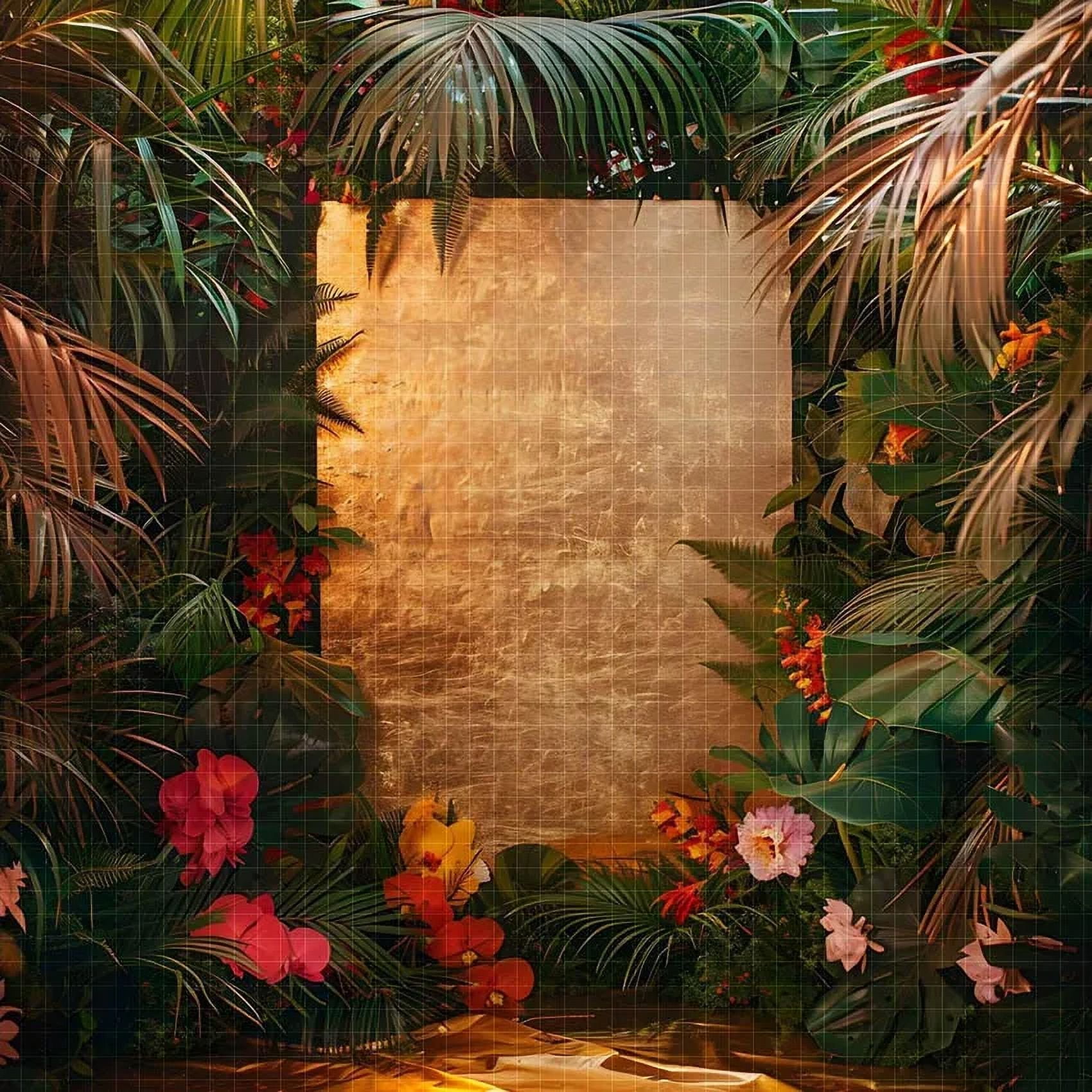 Tropical Forest Floral Leaves Adult Birthday Wedding Maternity Portrait ...