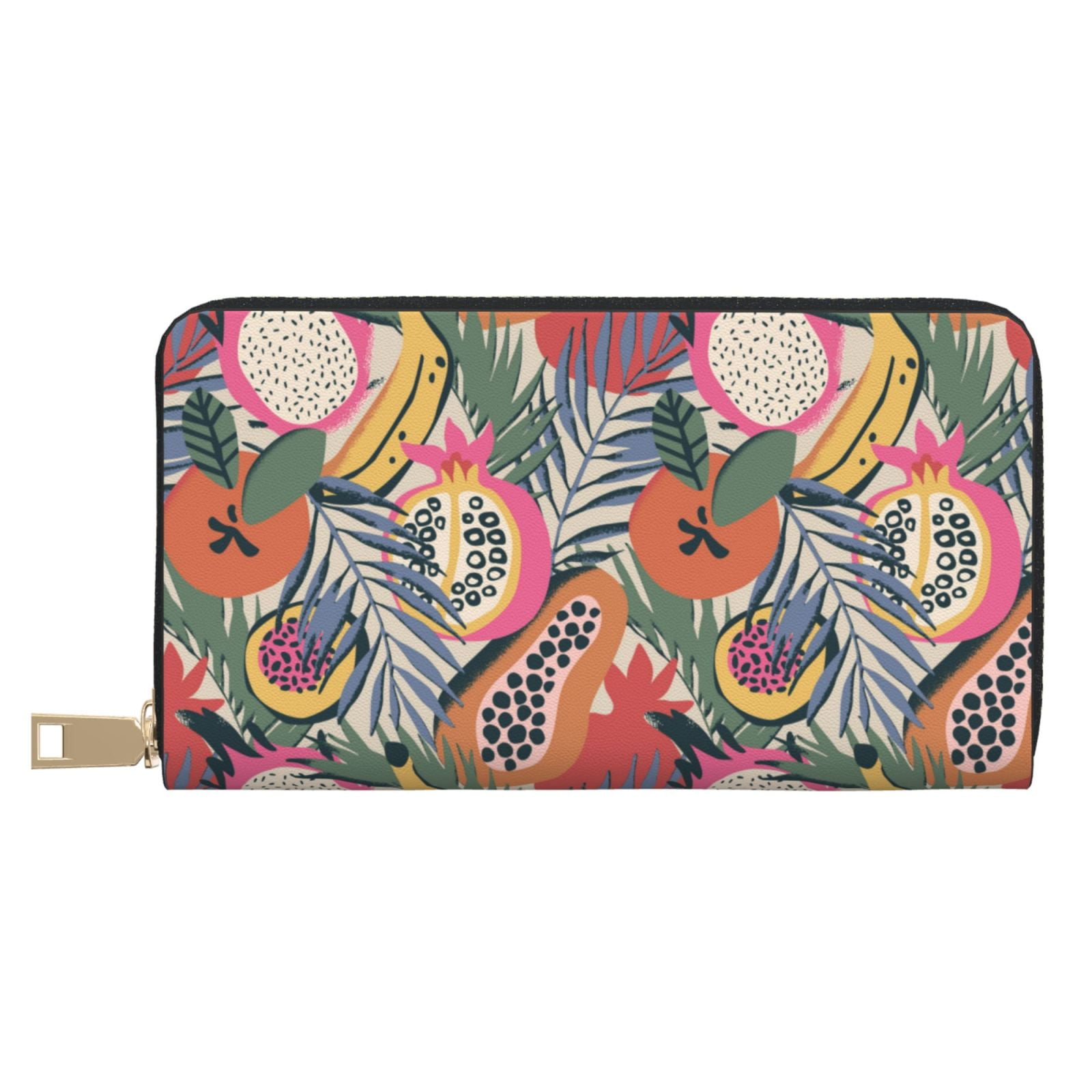Tropical Fruit A Wallet Women, Leather Bifold Multi Card Wallet, Women ...
