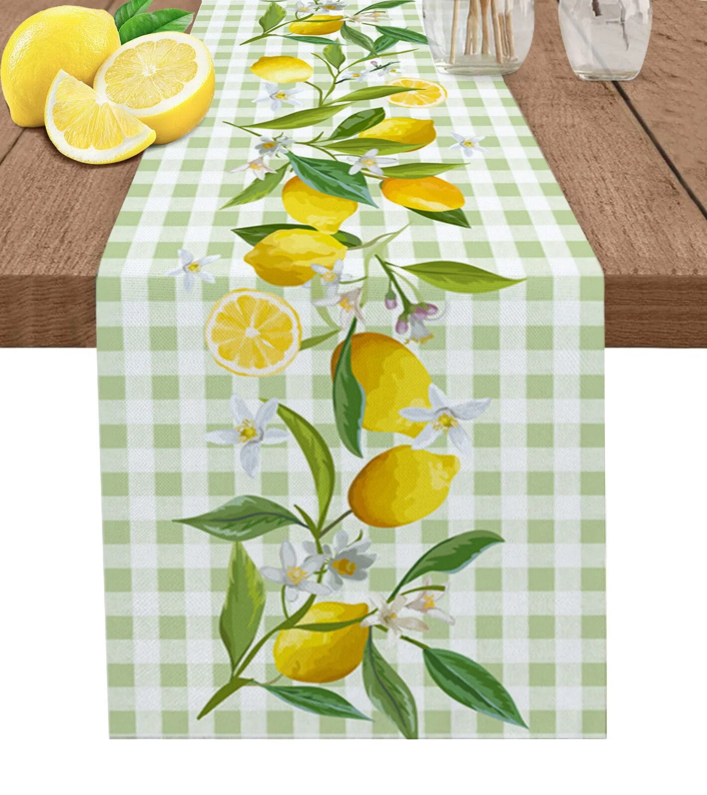 Tropical Fruit Banana Lemon Table Runner Modern Party Dining Table ...
