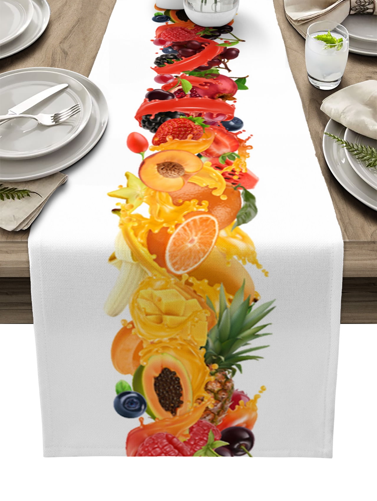 Tropical Fruit Banana Lemon Table Runner Modern Party Dining Table ...