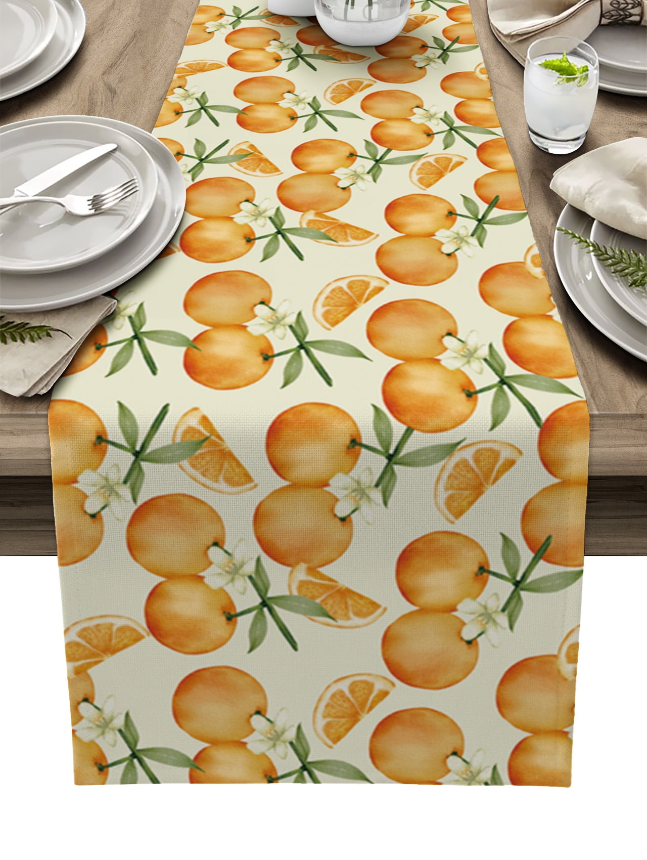 Tropical Fruit Banana Lemon Table Runner Modern Party Dining Table ...