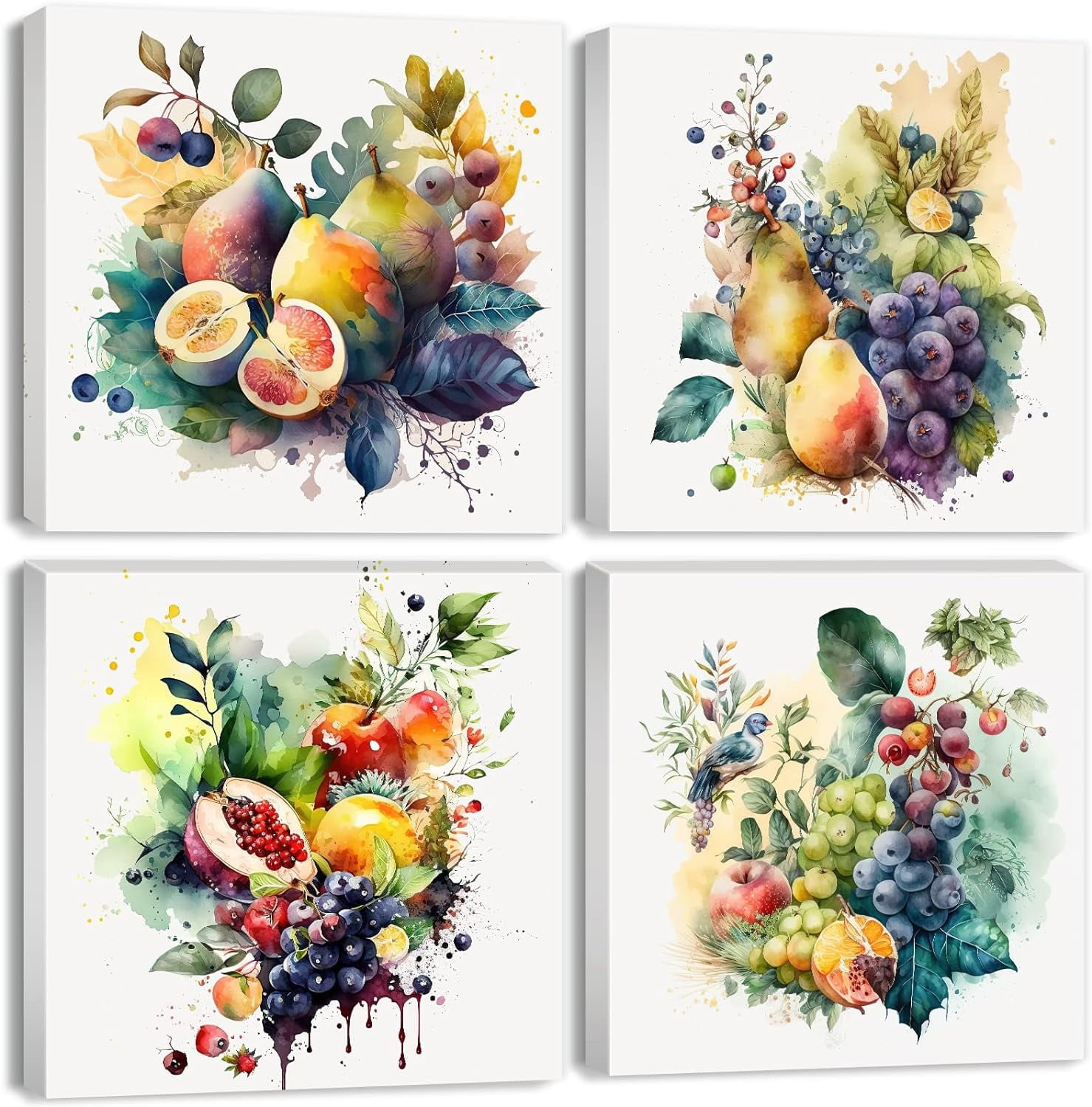 Tropical Fruit Canvas Wall Art for Kitchen Dining Room Wall Decor 4 ...