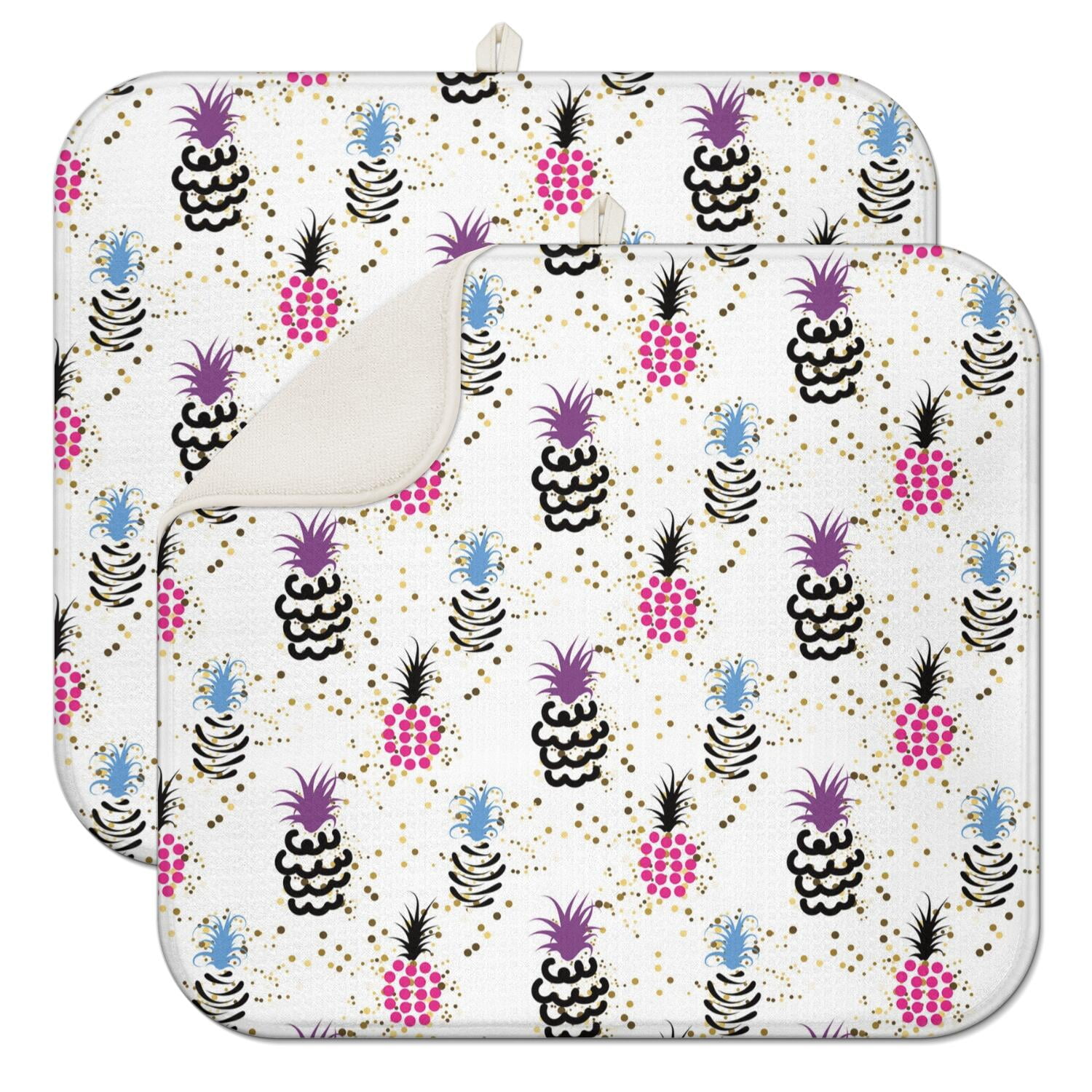 Tropical Fruit Coffee Mat – Durable Microfiber Spill Mat Featuring ...