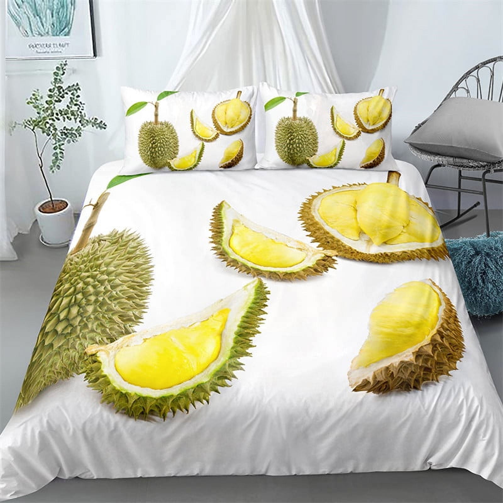 Tropical Fruit Durian Duvet Cover 3D Print Fruit Bedding Set Polyester ...