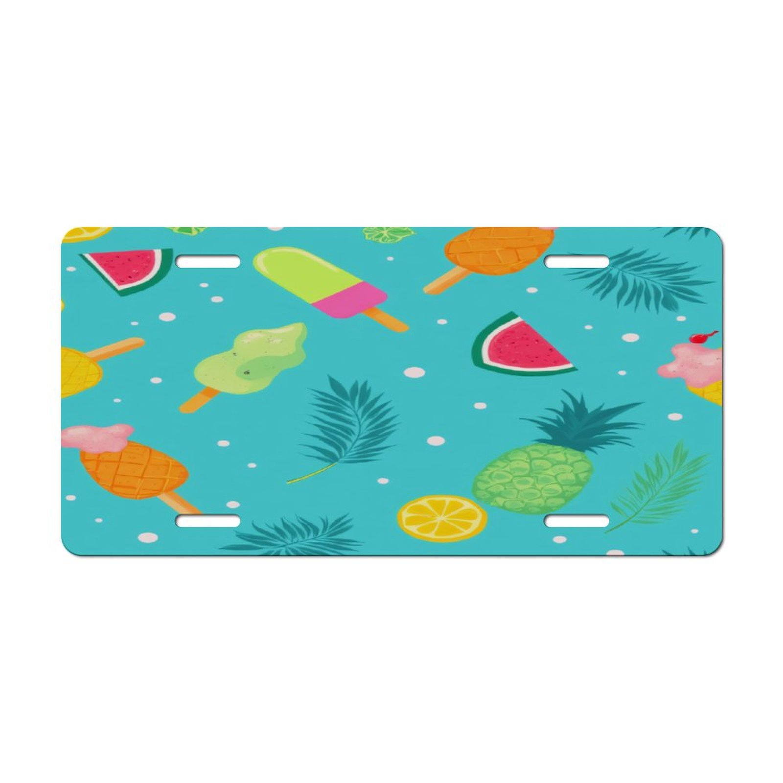 Tropical Fruit Ice Cream Pattern Car Decorative Front License Plate ...