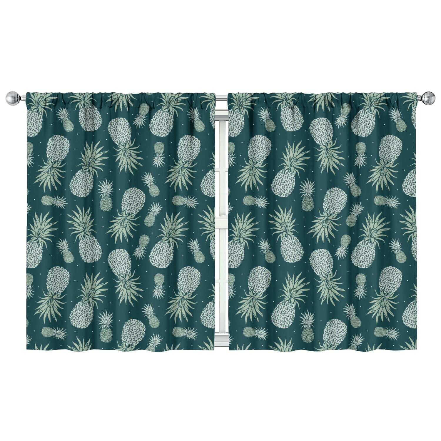 Tropical Fruit Kitchen Curtains Set of 2 - 42x54 Inch Tier Panels ...